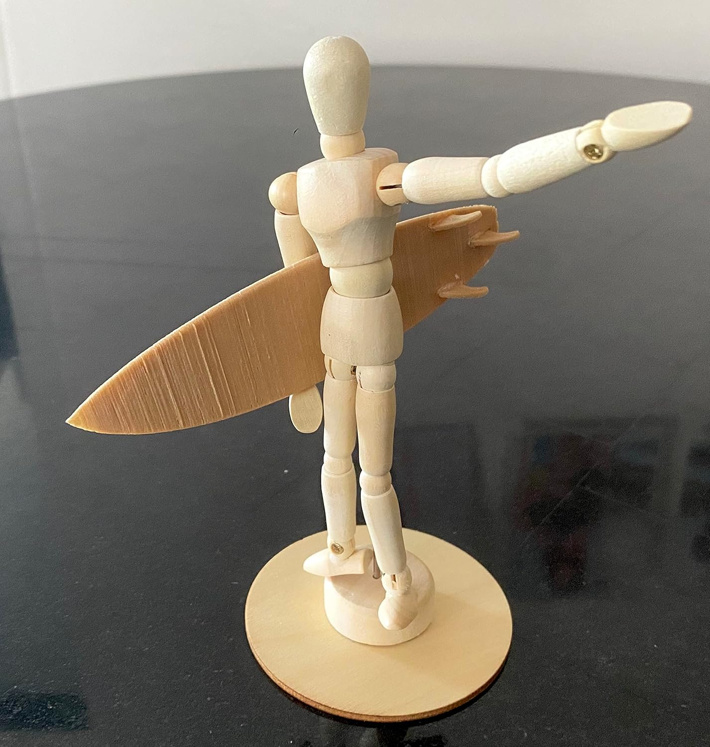 CRAFTED INGENUITY støkOLO – Posable Surf Art 55 Wooden Figure Nautical ...