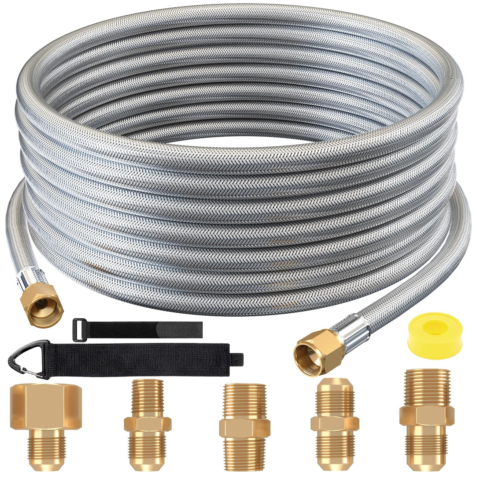Snapklik.com : Upgraded 18 Feet High Pressure Braided Propane Hose ...