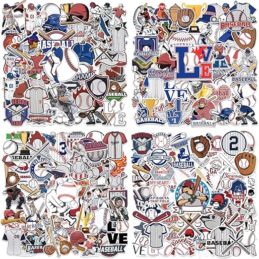Amazon.com: 200 Pcs Baseball Stickers, Baseball Party Favors Supplies ...