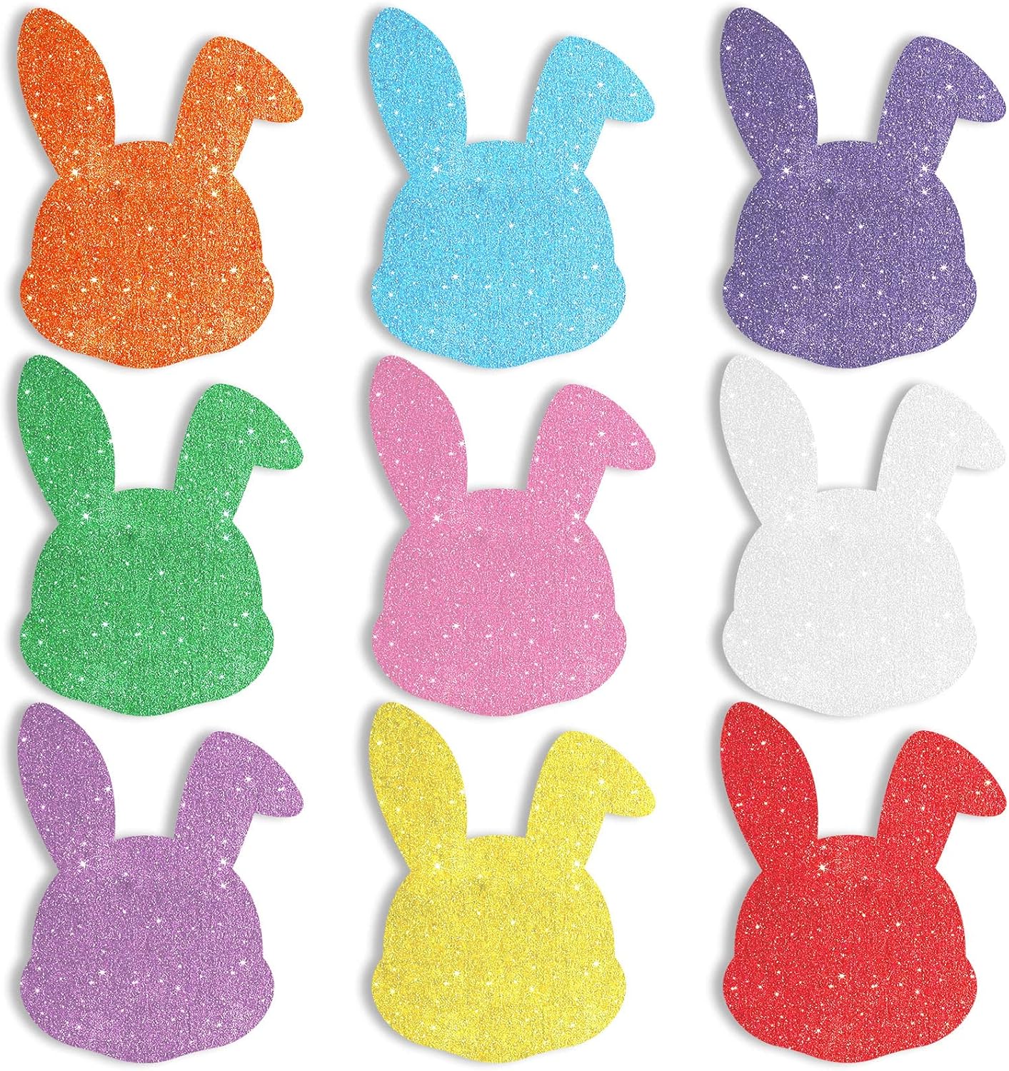 120 Pieces Bunny Glitter Cutouts Easter Bunny Paper Cutouts Easter ...