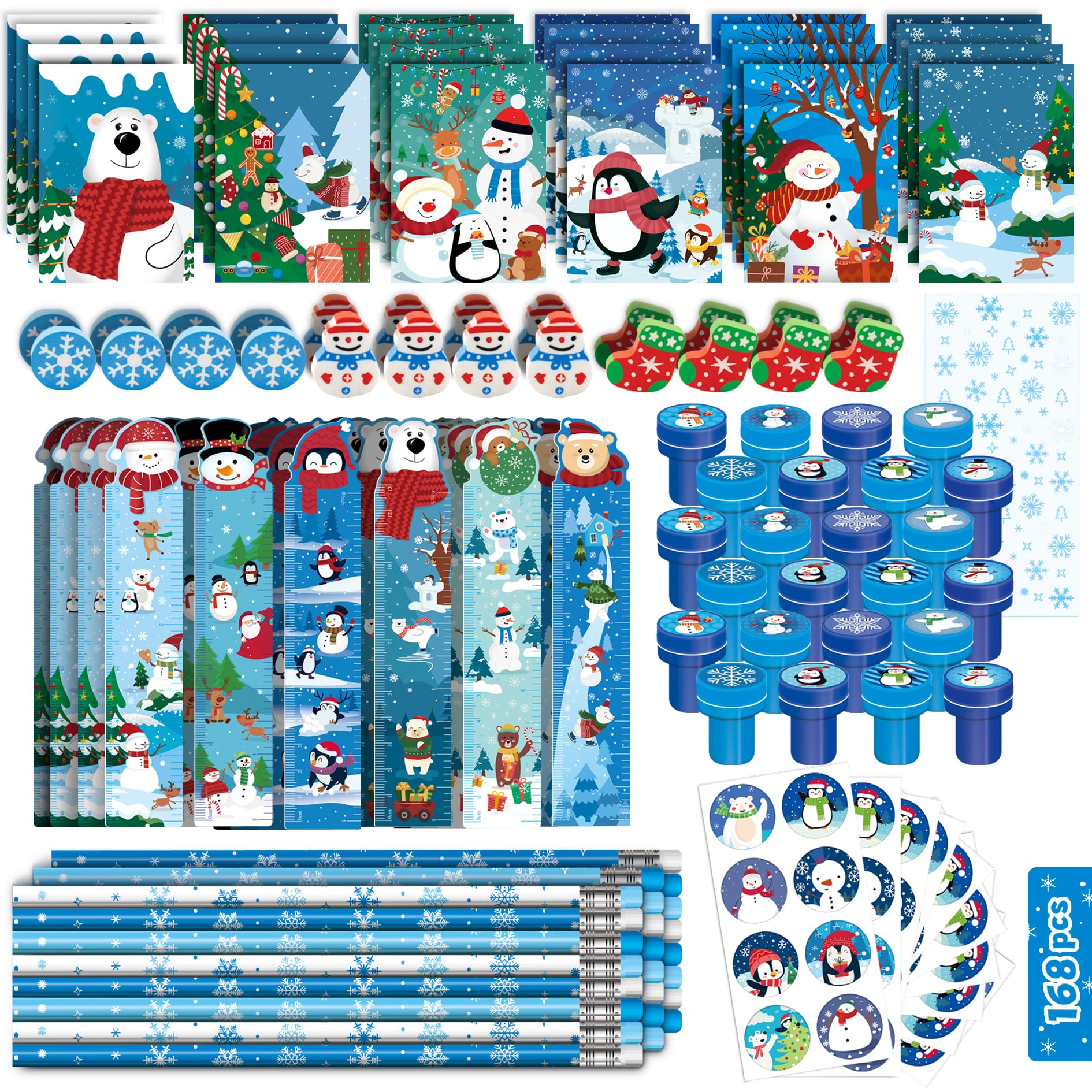 Amazon.com: BEARUN 168-Piece Winter Holiday Stationery Gift Set for ...