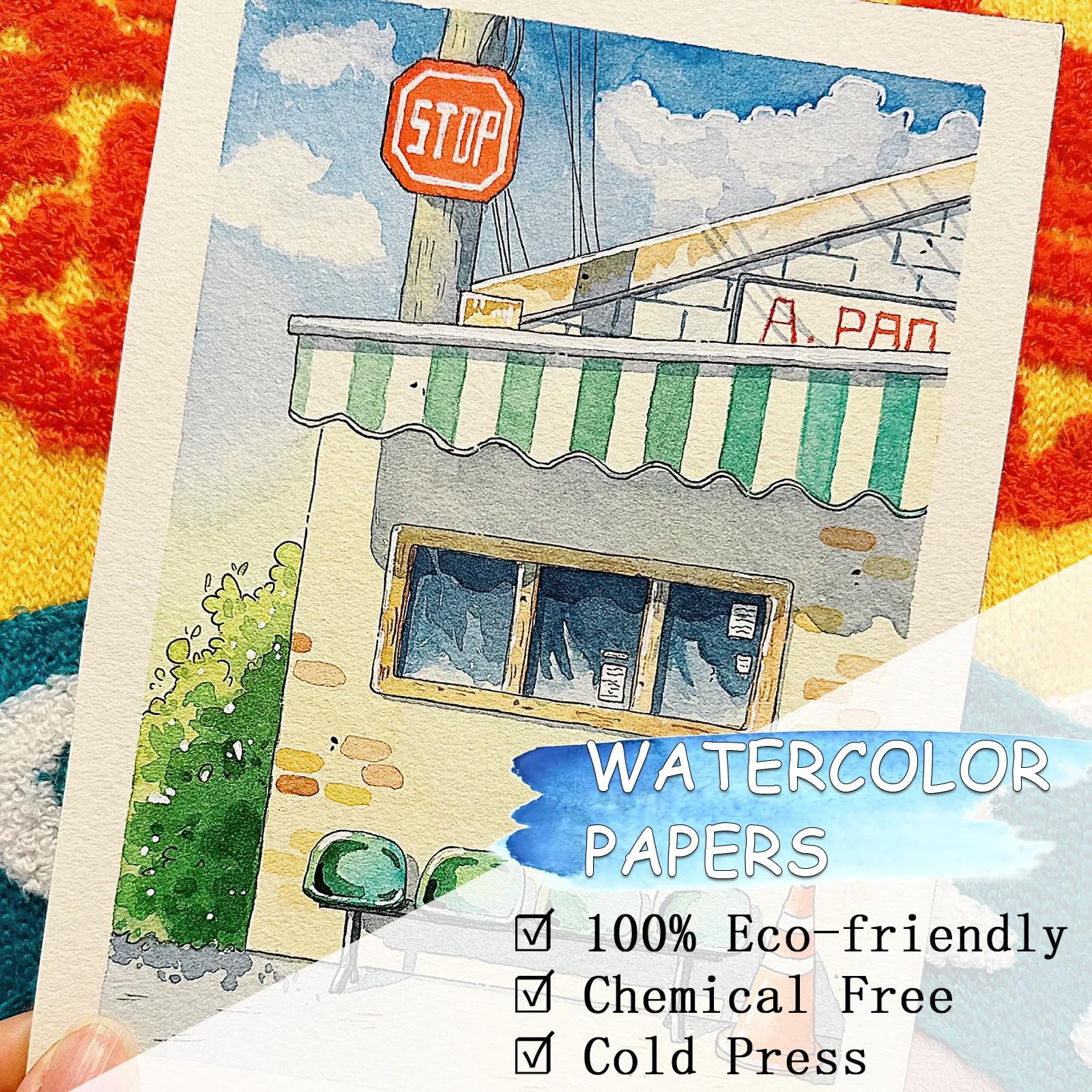 Snapklik.com : 59 Sheets Watercolor Paper, 5 X 7 Inch Cold Press Water ...