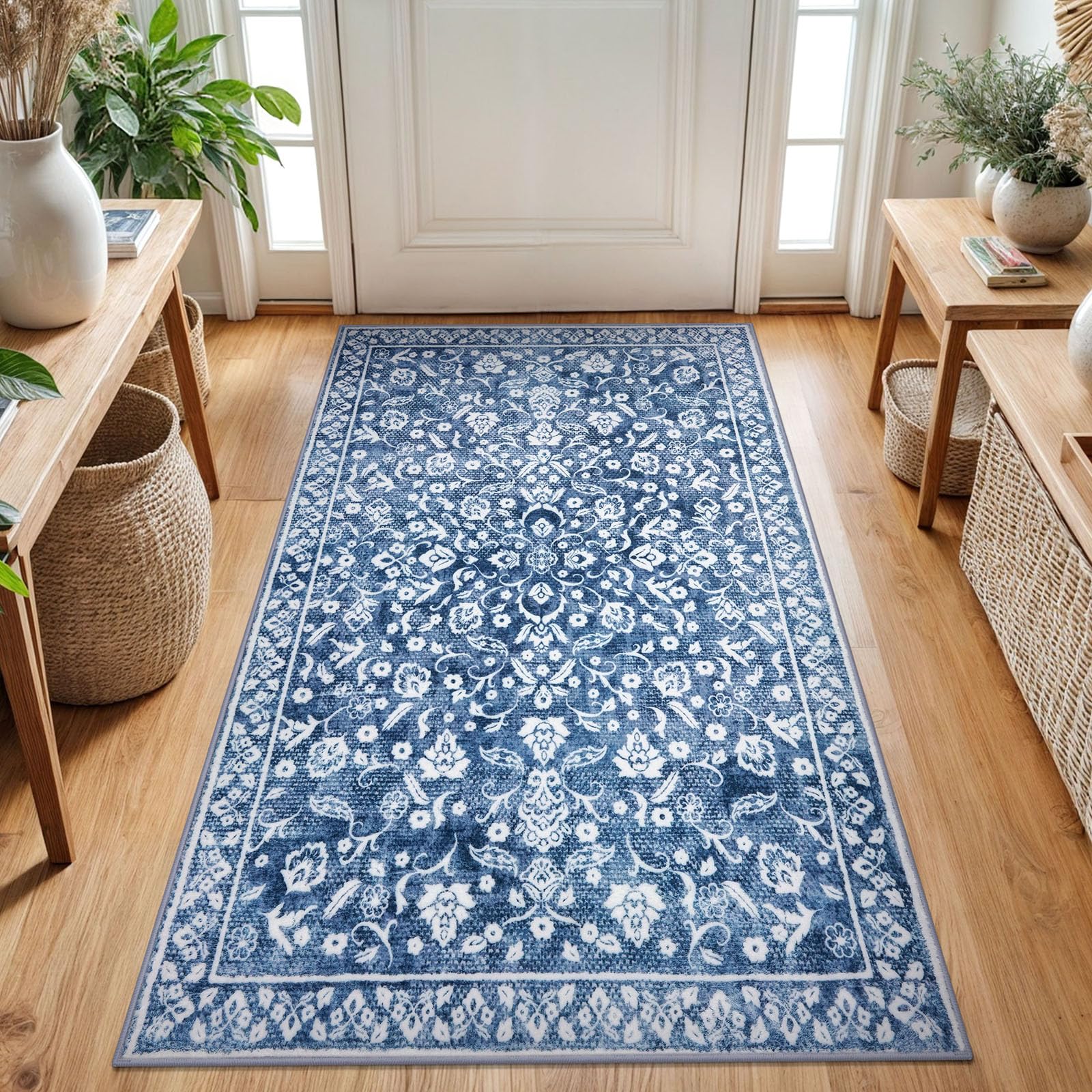 Amazon.com: SILOLOOM Vintage 3x5 Washable Rug for Entryway, Super Soft ...
