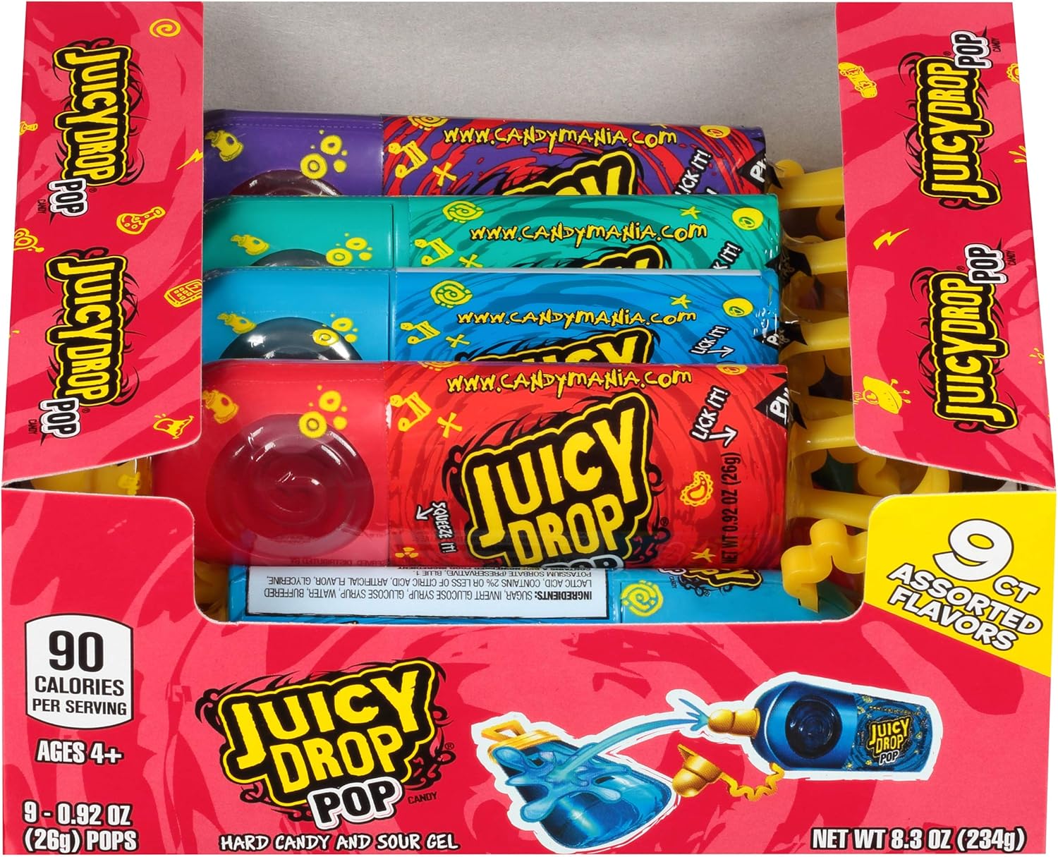 Juicy Drop Pop Variety Pack, Assorted Flavors Sweet Lollipops with Sour ...
