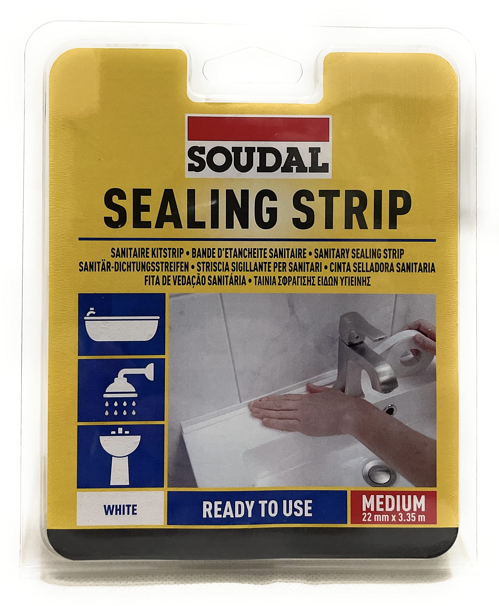 Soudal Sealing Strip White 22mm x 3.35m : Amazon.co.uk: DIY & Tools