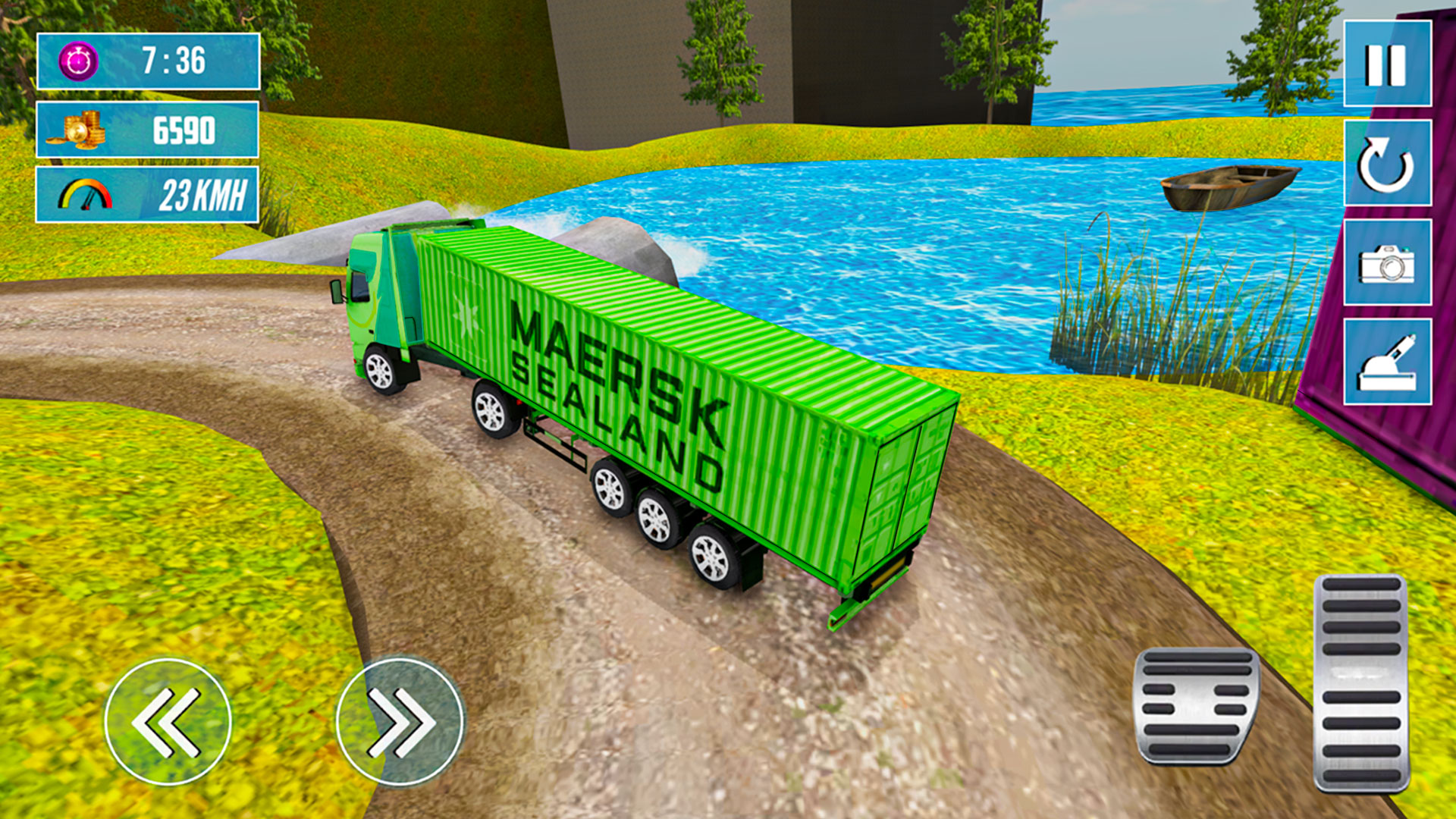 Offroad Wood Cargo Delivery Truck American Heavy Duty Driver Transport ...