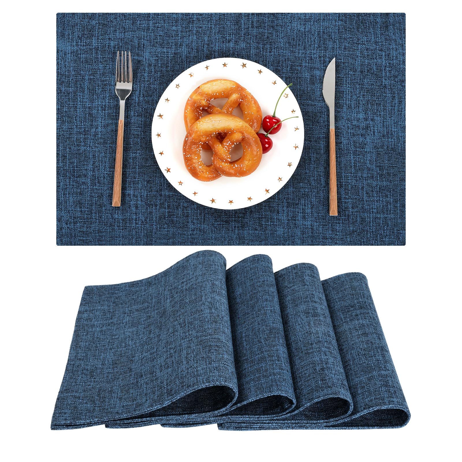 Amazon.com: SHACOS Cloth Fabric Placemats Set of 4 Washable Non Slip ...