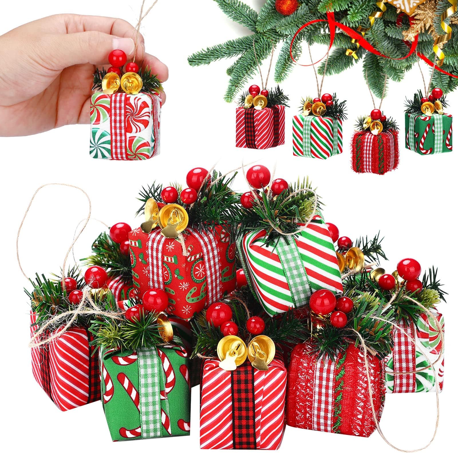 Amazon.com: JIEYAO 30Pcs Christmas Tree Small Gift Boxes Hanging ...