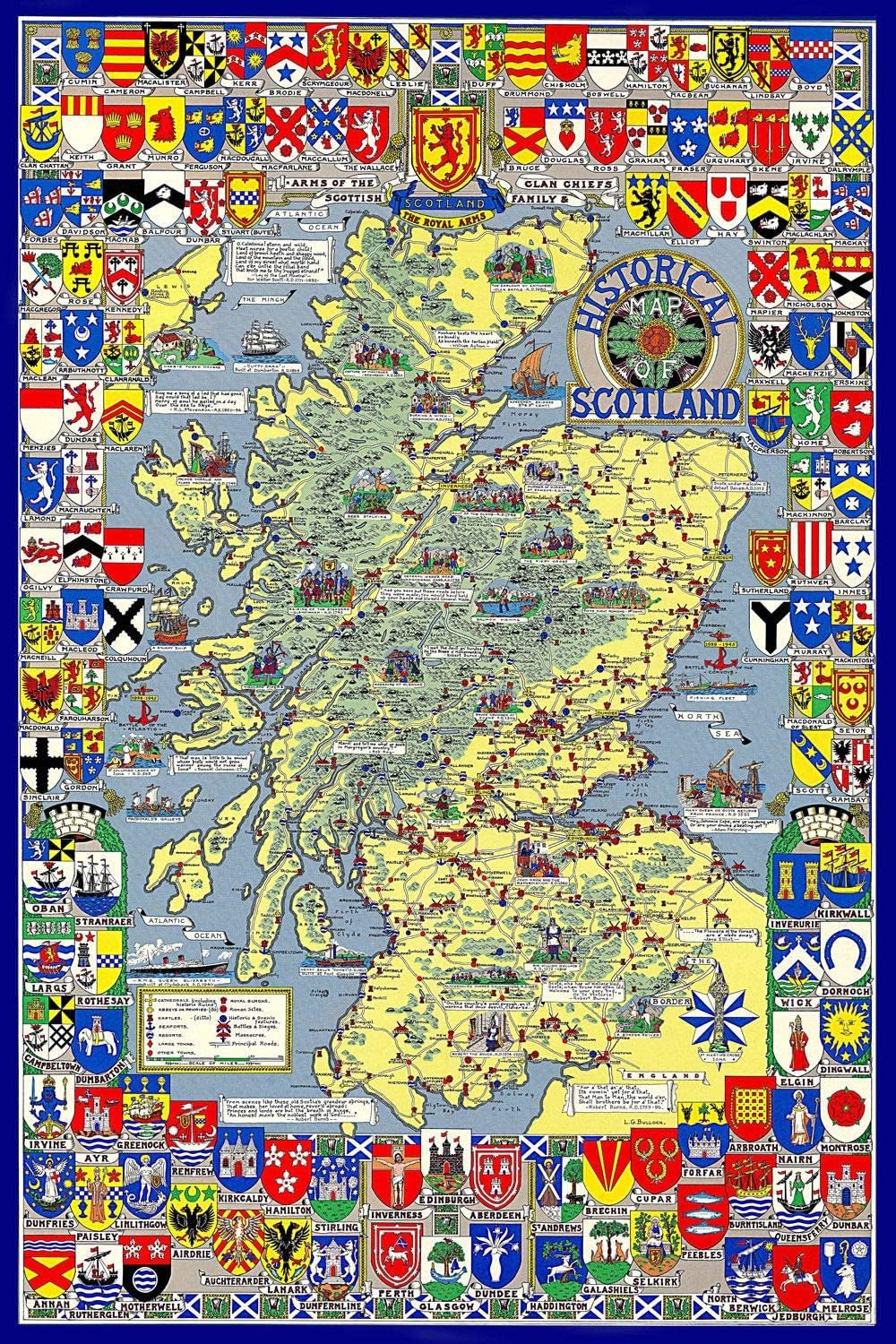 Amazon.com: Historical Map of Scotland 1000 Piece Jigsaw Puzzle (jg ...