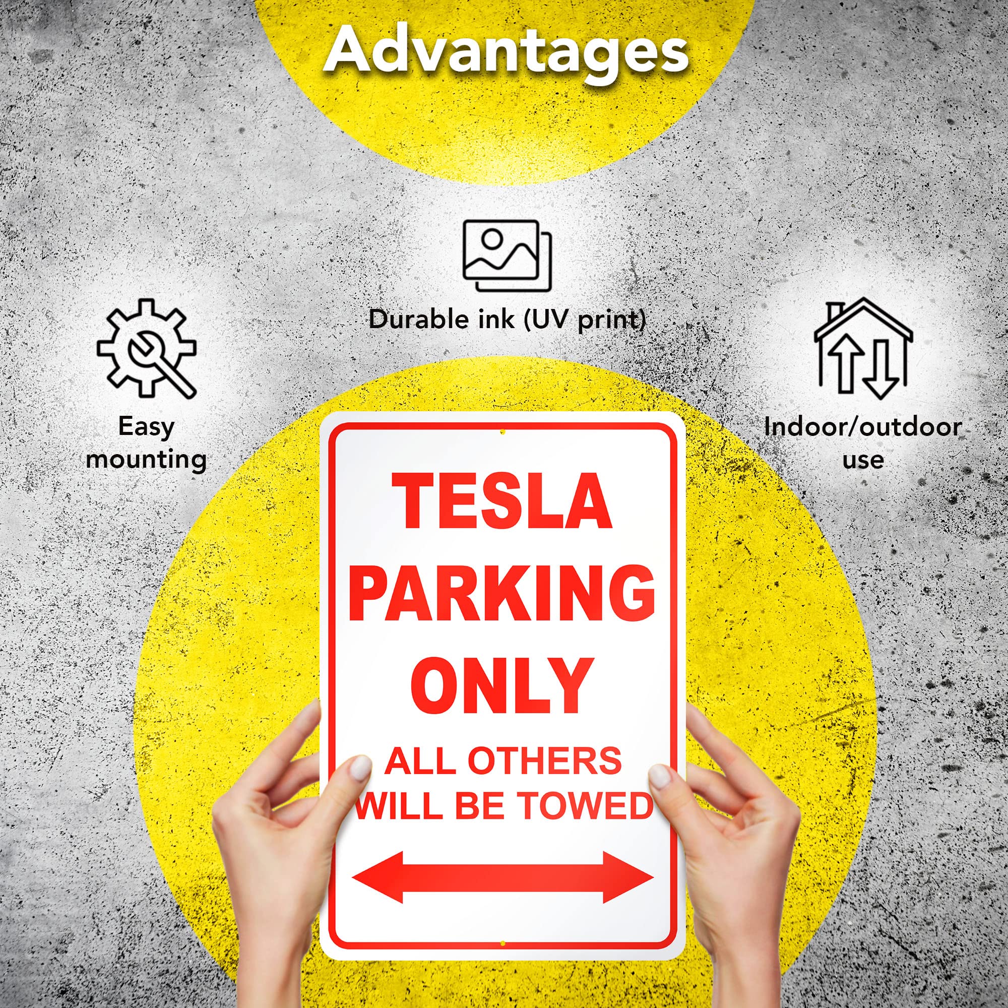 Snapklik.com : Tesla Parking Only Sign - 8x12 Aluminum Tesla Garage ...