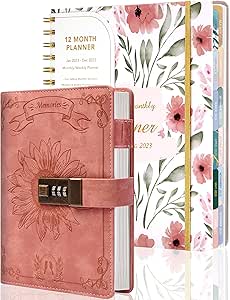 Amazon.com : Beautiful Yearly Monthly Planner & Lock Diary for Women ...