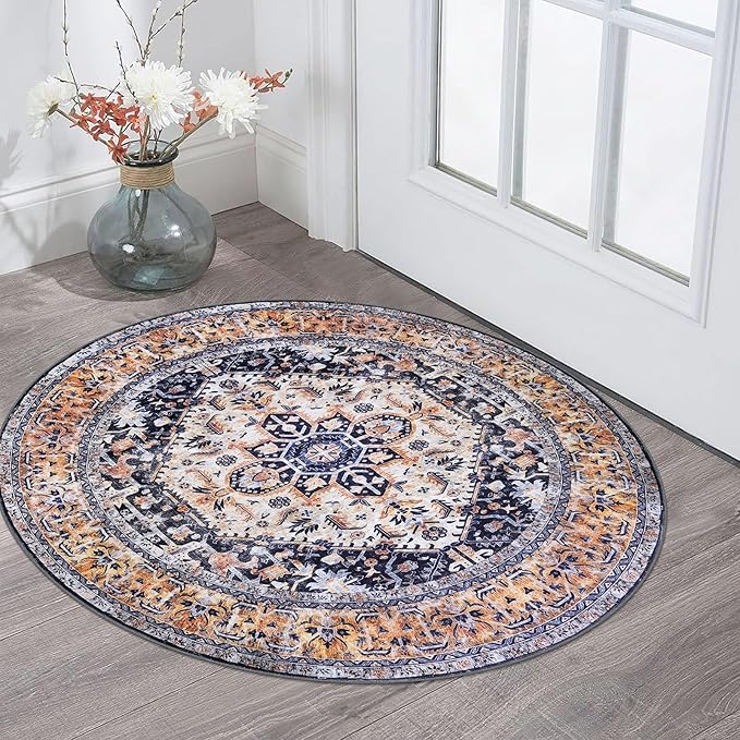 Amazon.com: KOZYFLY Boho Round Rug 3 Ft Rugs for Entryway Washable ...
