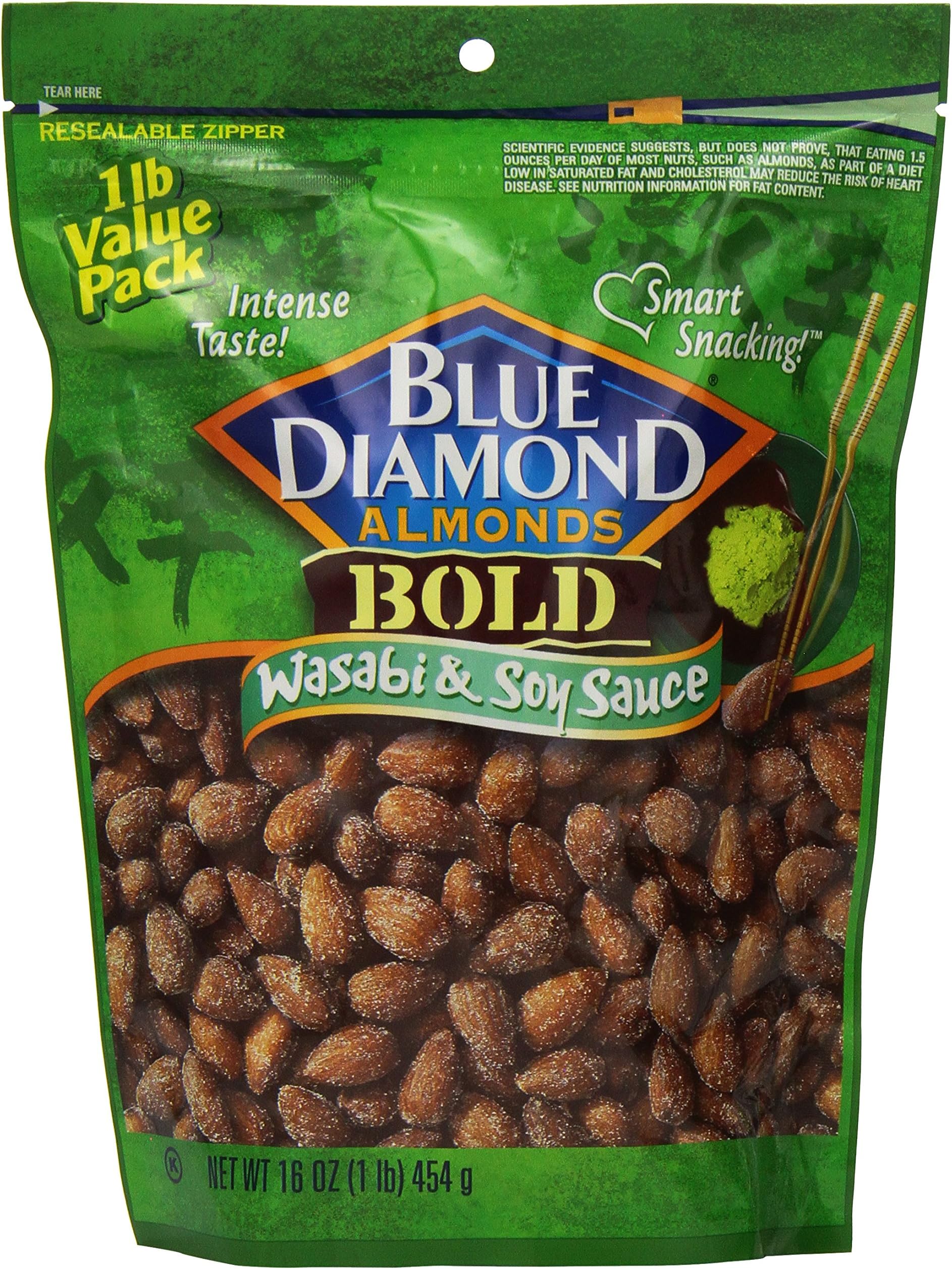 Amazon.com : Blue Diamond Almonds Bold Wasabi & Soy Sauce, Value Pack ...