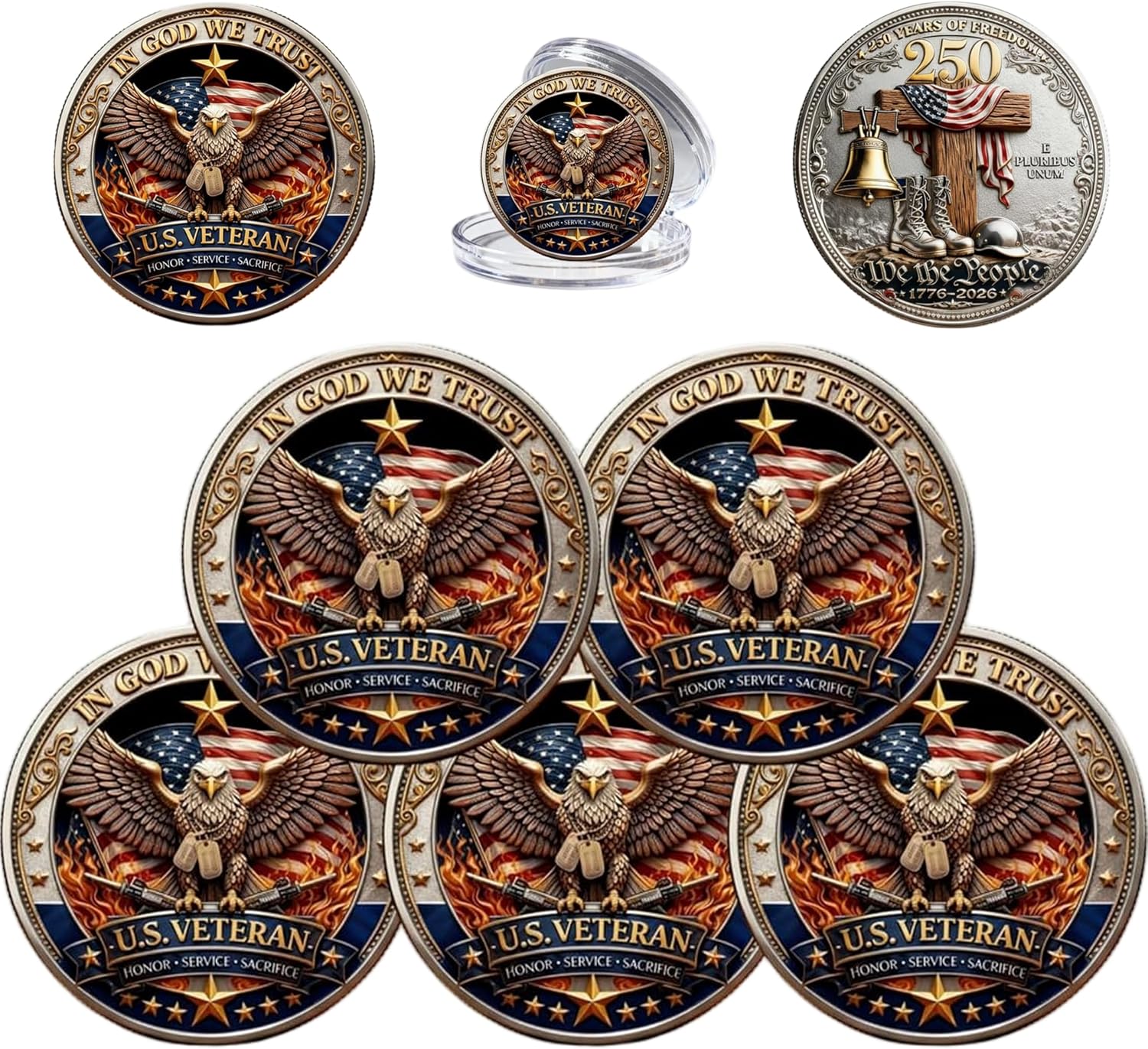 Amazon.com: 1776-2026 Patriotic Collectible Coin, Double-Sided Eagle ...