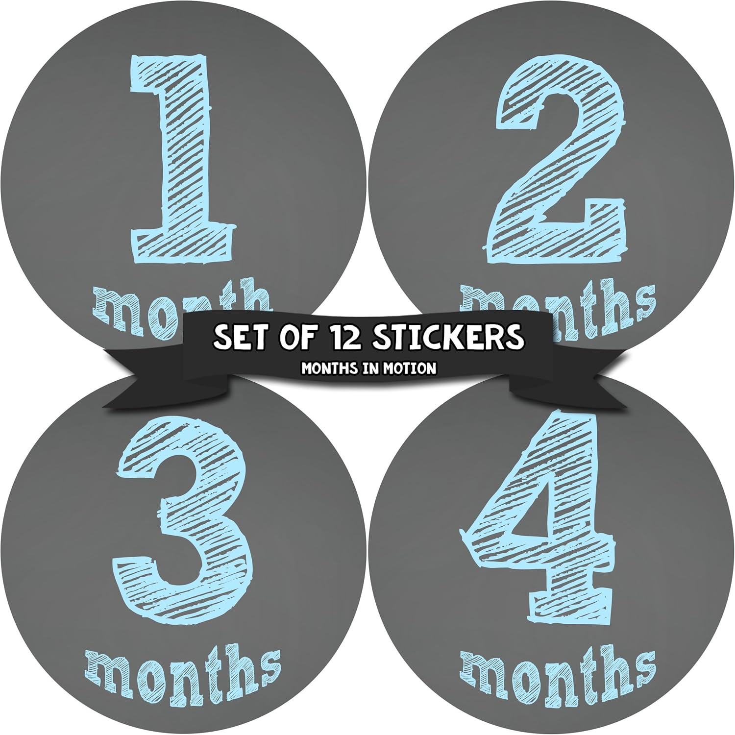 Amazon.com : Months in Motion Baby Monthly Stickers - Baby Milestone ...