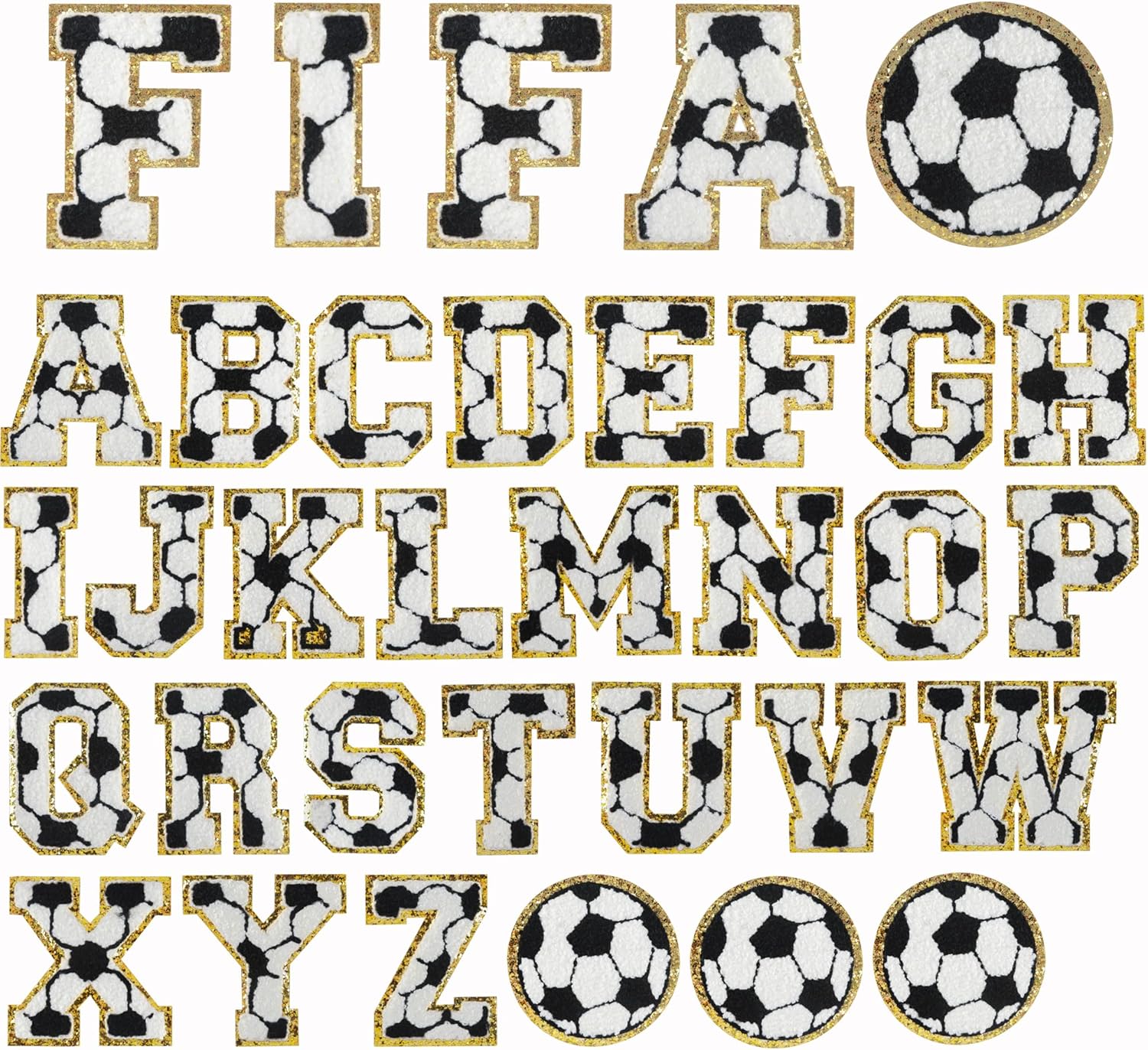 Amazon.com: 29 PCS Football Chenille Letter Patches - A-Z Patches ...