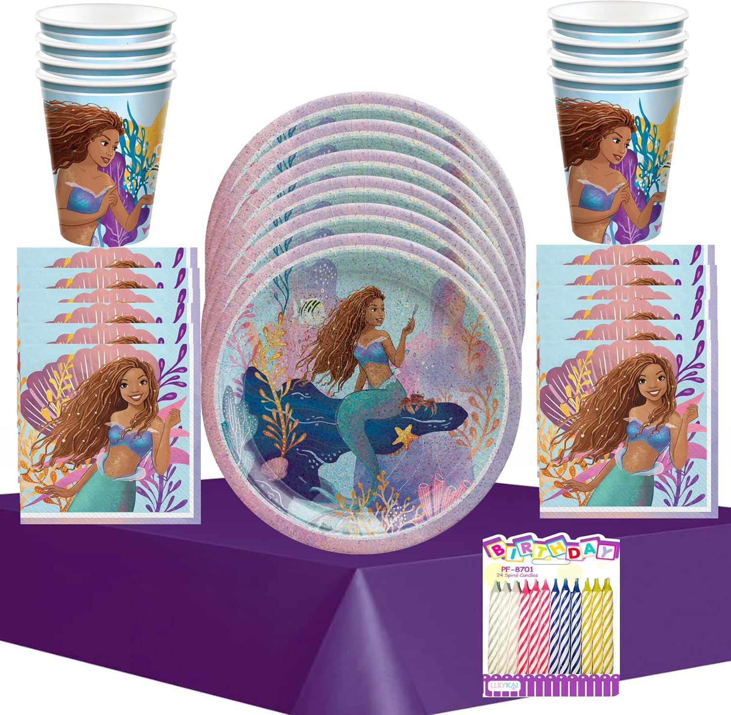 Amazon.com: Disney The Little Mermaid Party Supplies Pack Serves 16 ...