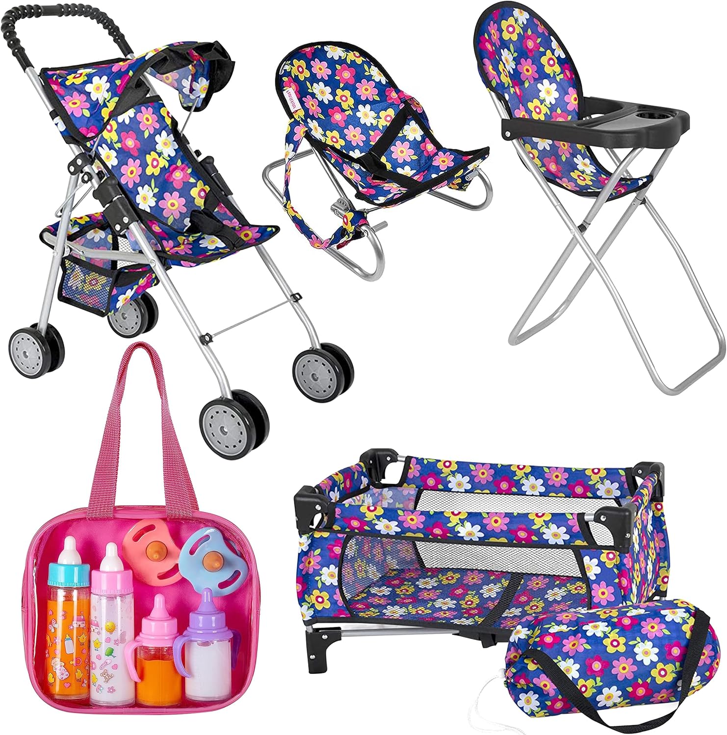 Amazon.com: Fash N Kolor 4 Piece Baby Doll Play Set and 6 Piece ...