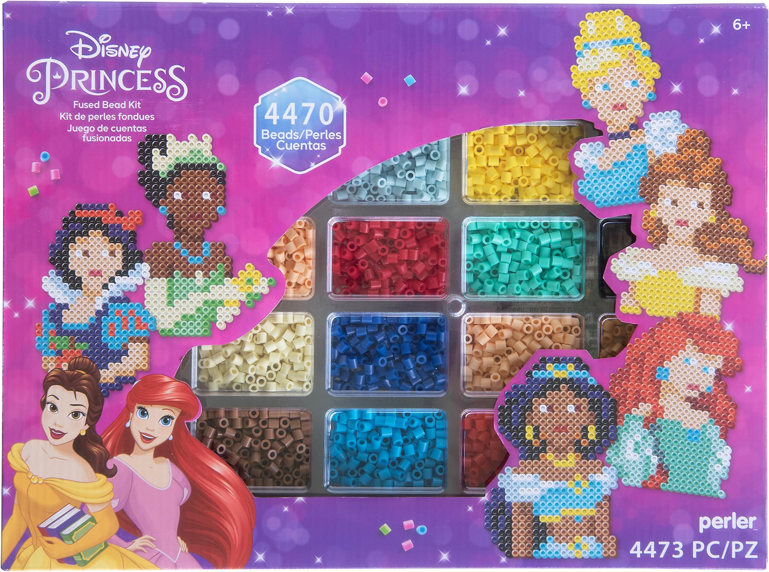 Amazon.com: Perler Disney Princesses Deluxe Fused Bead Activity Kit ...