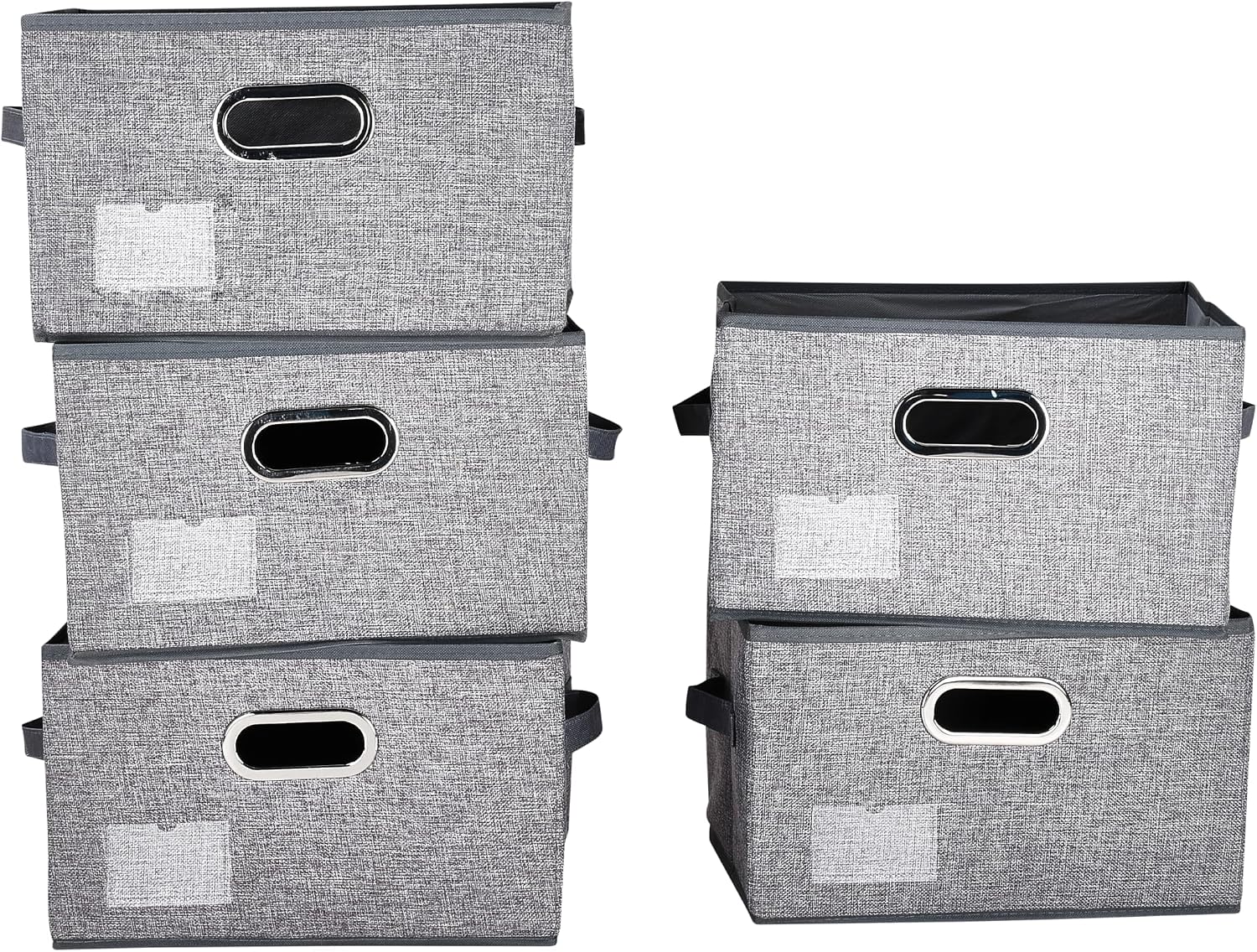 Amazon.com - Bins & Things Fabric Storage Bins, Set of 5 - Storage ...
