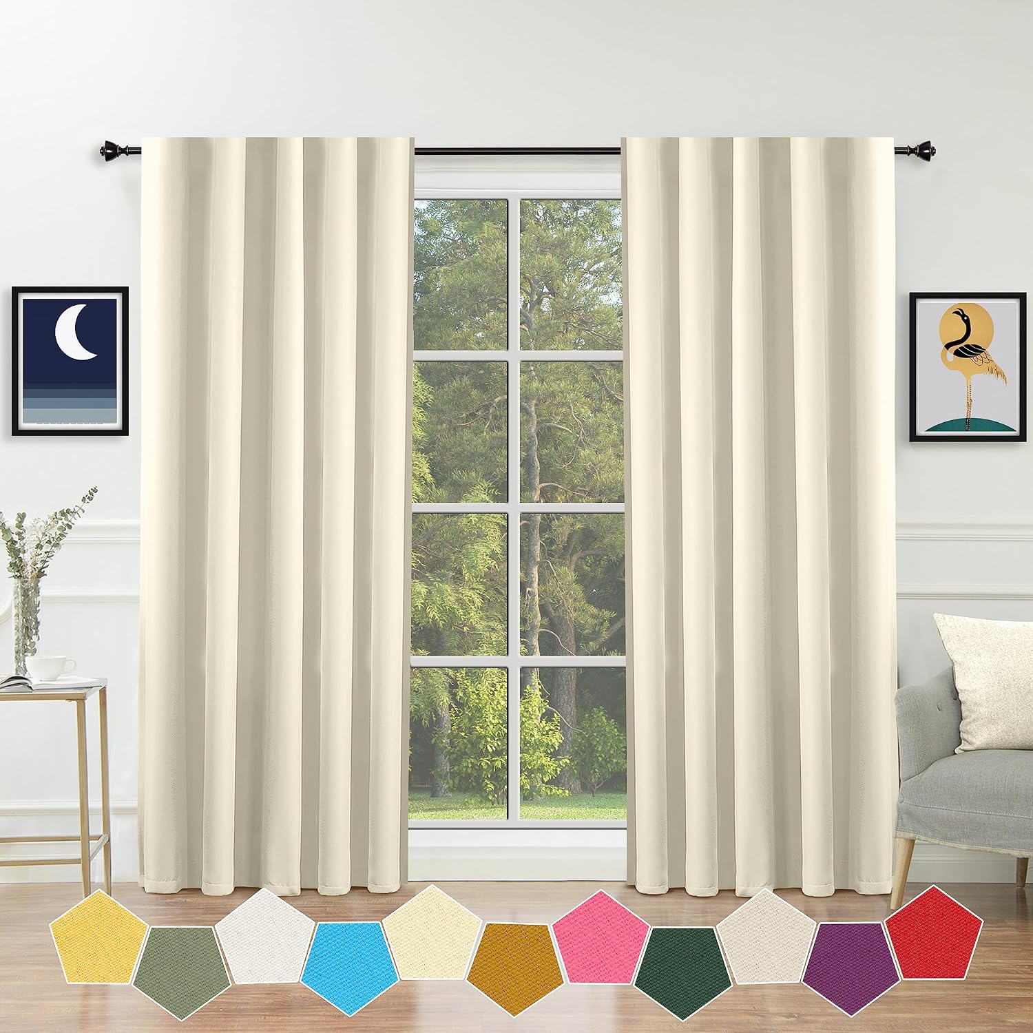 Buy THE LINEN COMPANY Cotton Curtains for Window Set of 2, Door ...