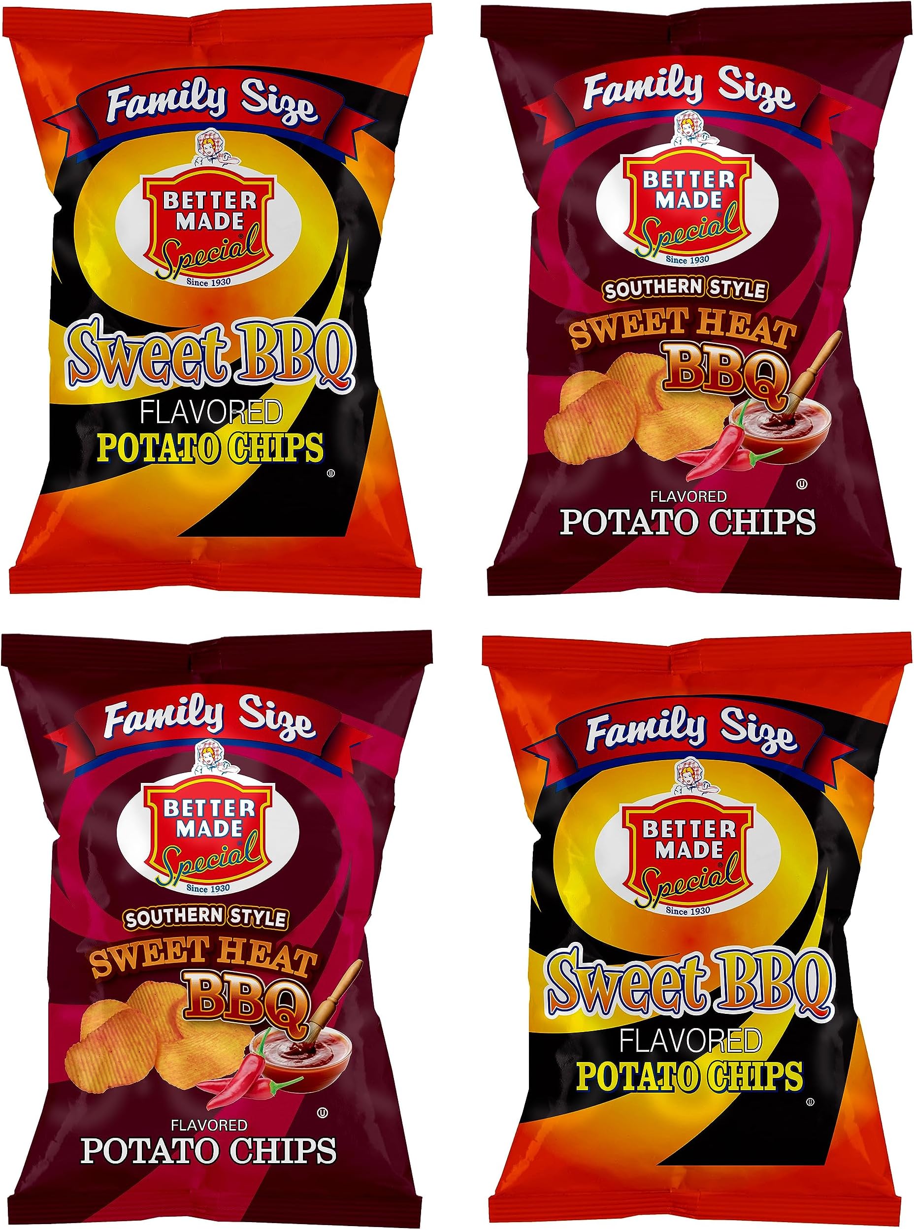Amazon.com: Better Made Special Sweet Heat BBQ & Sweet BBQ Potato Chips ...