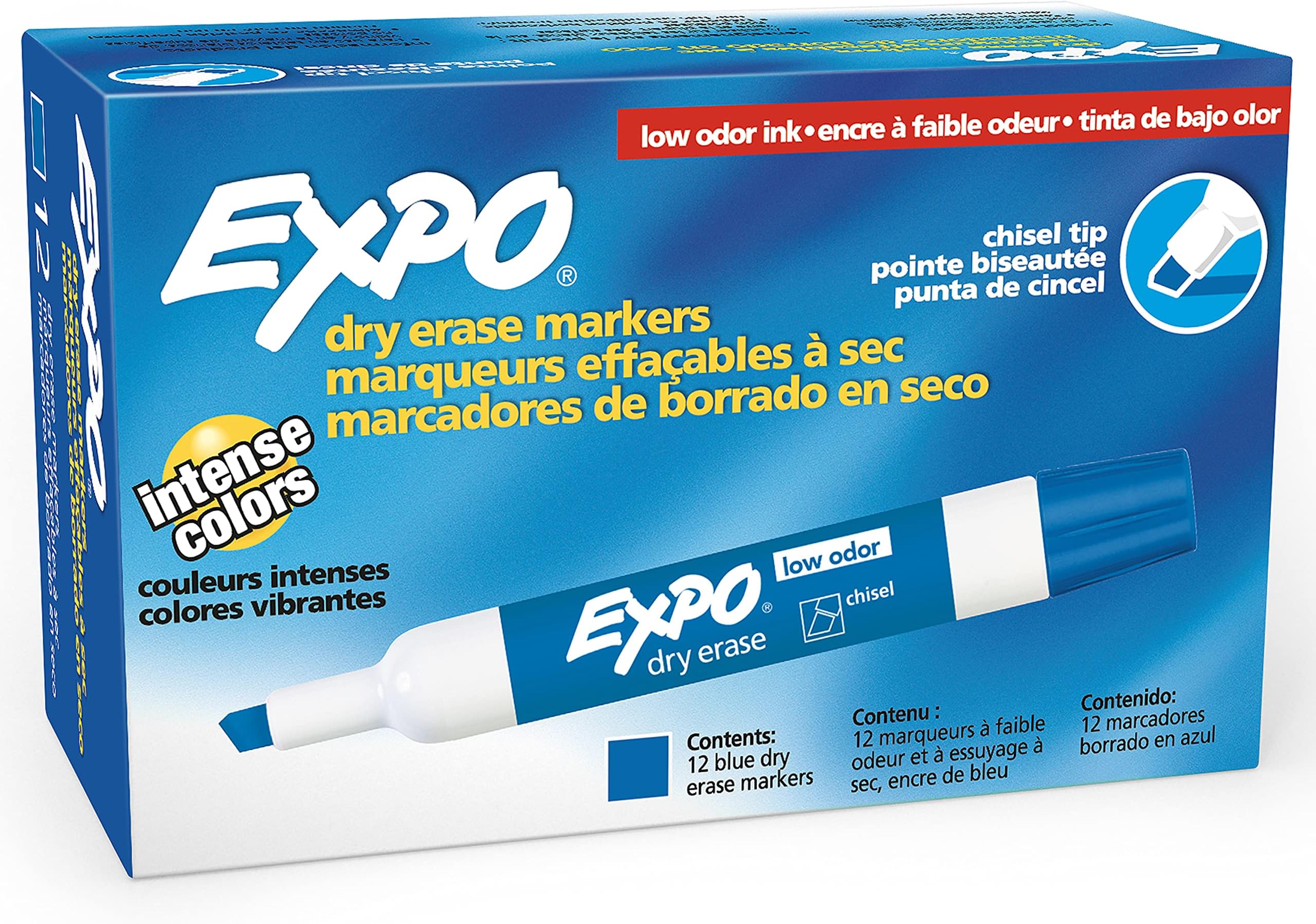 Expo Dry Erase Markers, Whiteboard Markers with Low Odour Ink, Chisel ...