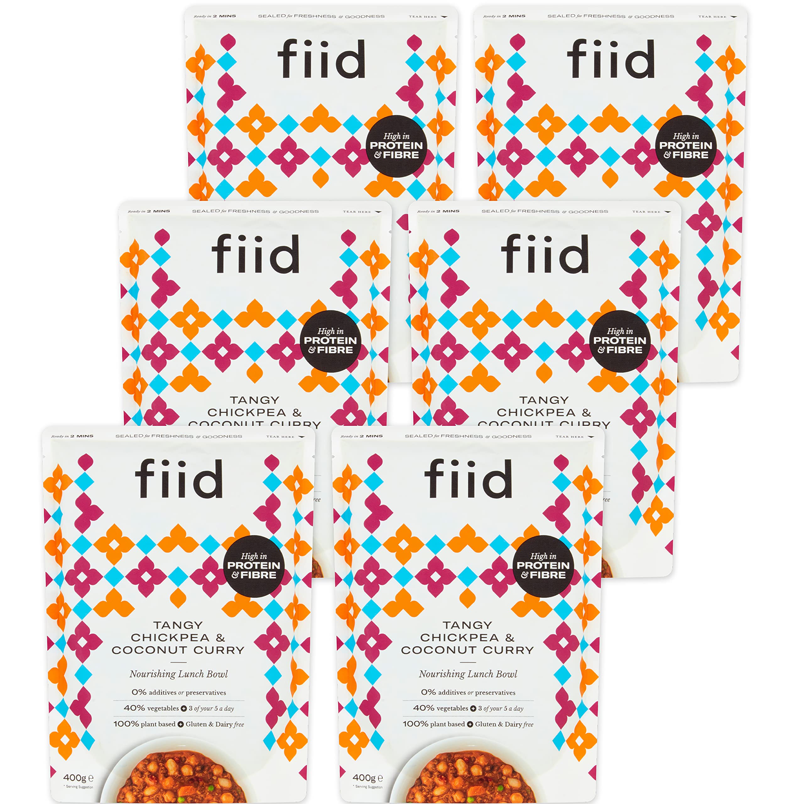 Fiid 100 Natural Vegan Microwave Ready Meals Chickpea And Coconut ...
