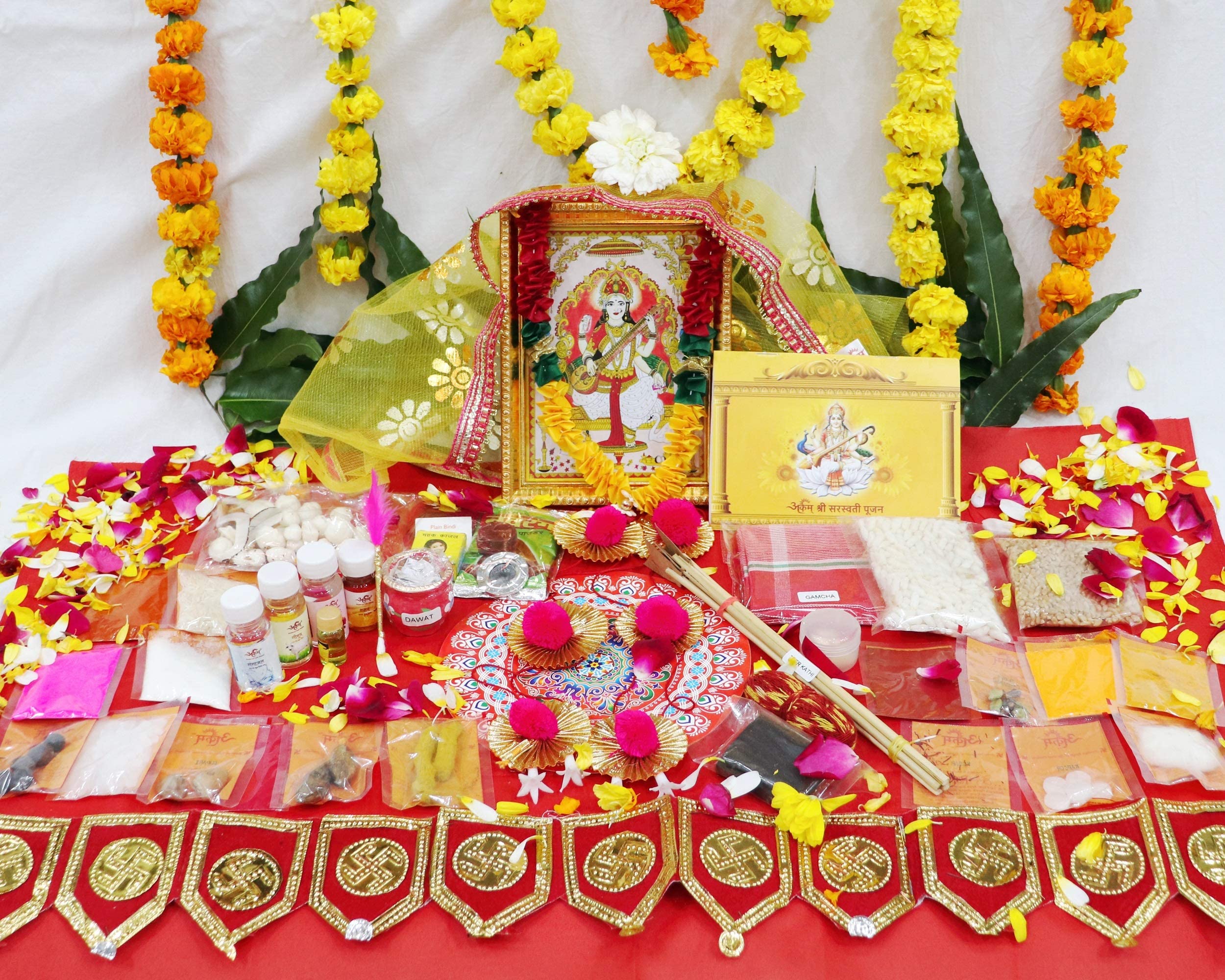 Buy Arkam Saraswati Puja Samagri Kit for Basant Panchami/Saraswati ...