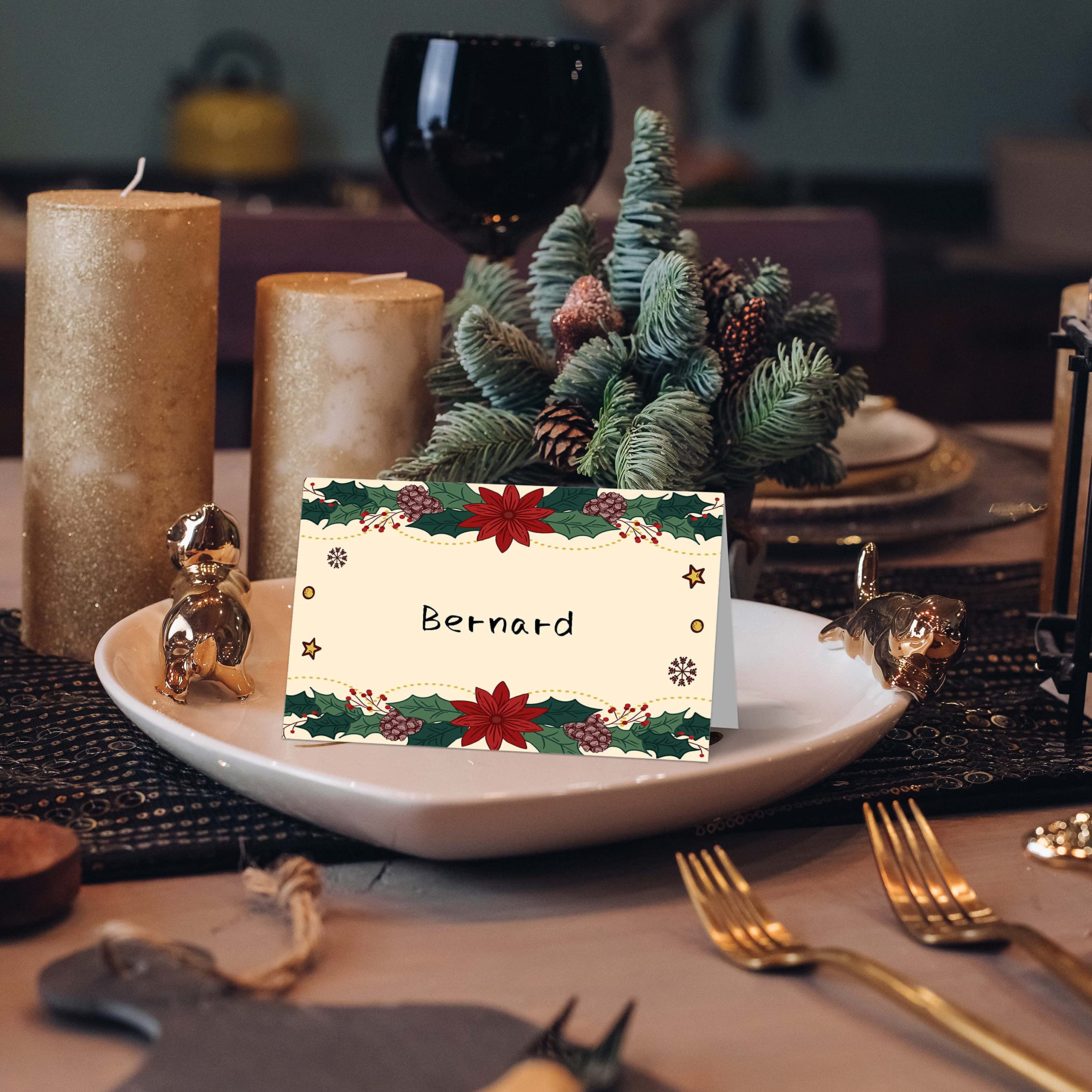 Snapklik.com : Christmas Table Place Cards, Xmas Seating Place Cards ...