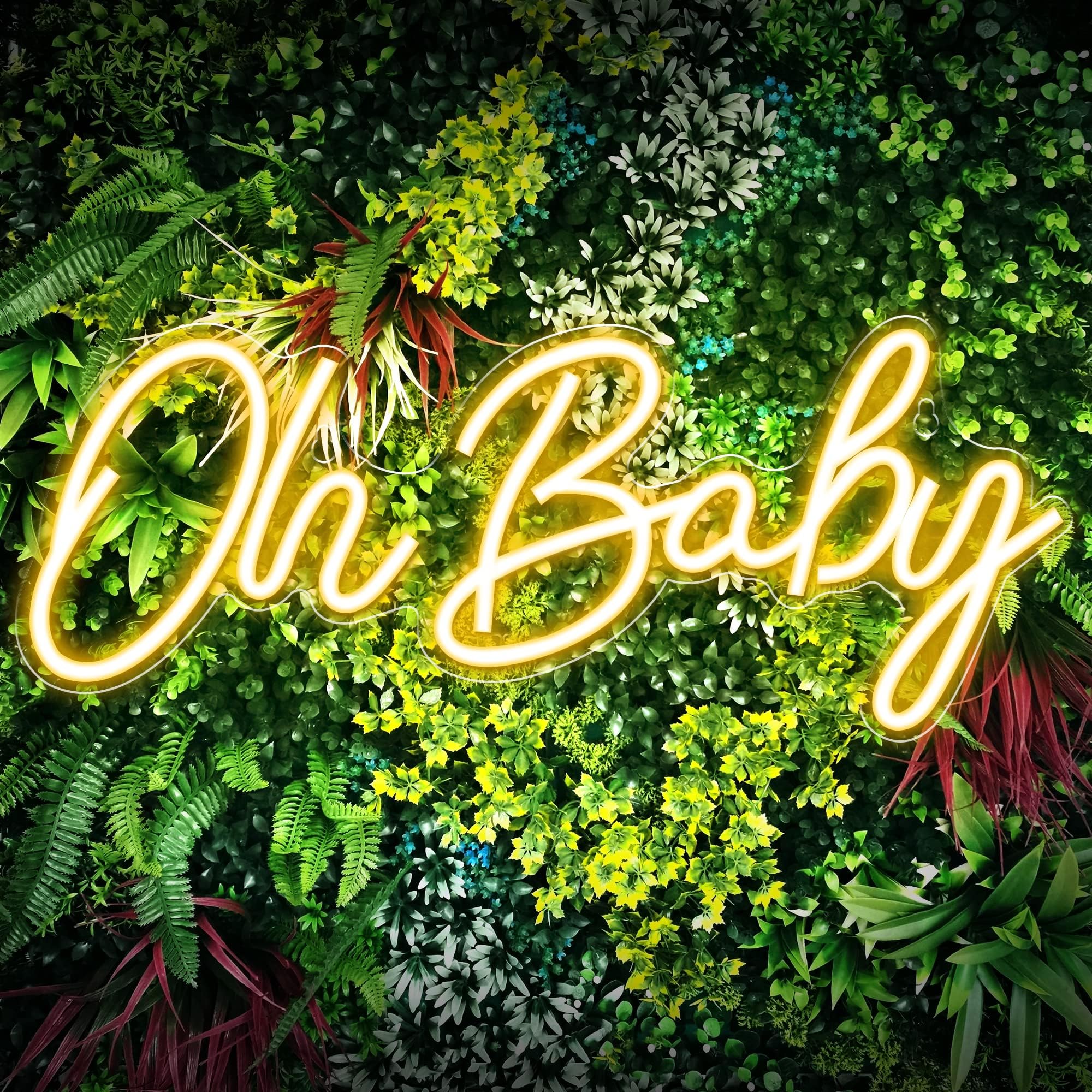 Amazon.com : Planzo Oh Baby Neon Light Sign for Baby Shower Party ...