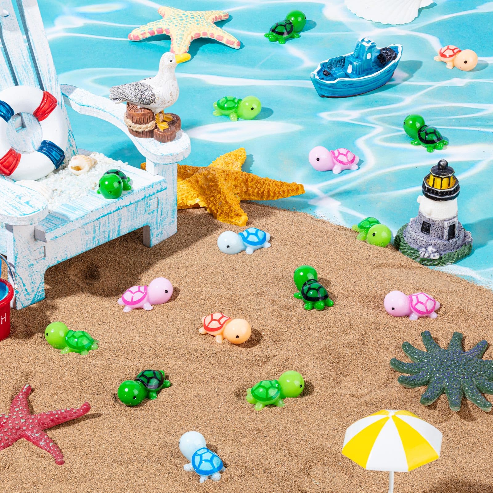 Snapklik.com : SYWHXY 180PCS Mini Resin Sea Turtle Miniature Turtle ...