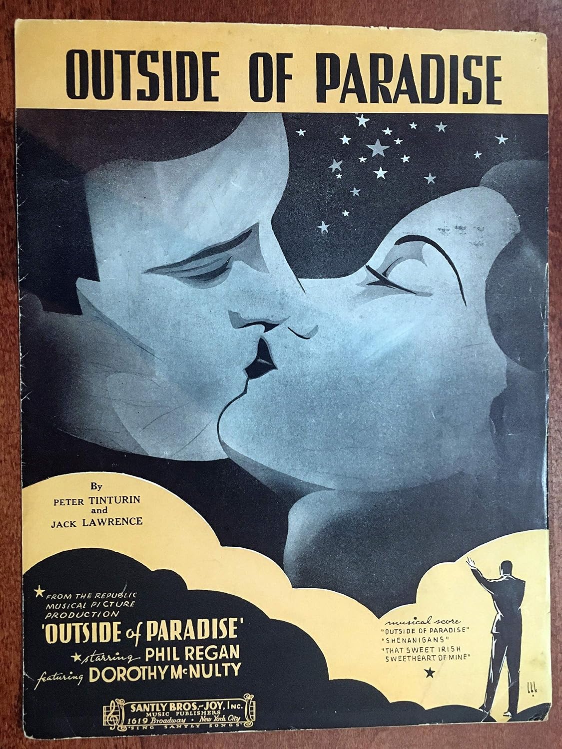 Amazon.com: OUTSIDE OF PARADISE (1937 Jack Lawrence SHEET MUSIC ...