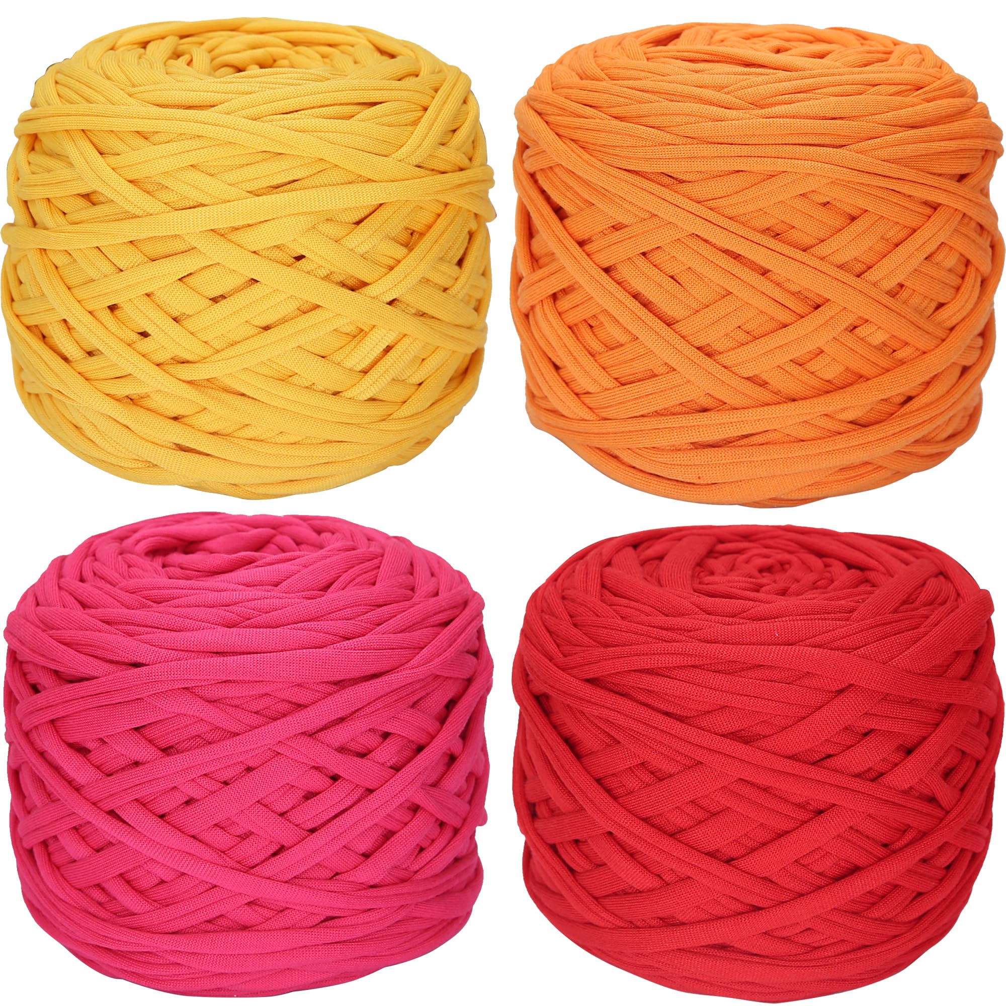 Amazon.com: 4 PCS T-Shirt Yarn Elastic Fabric Crochet Cloth Yarn for ...