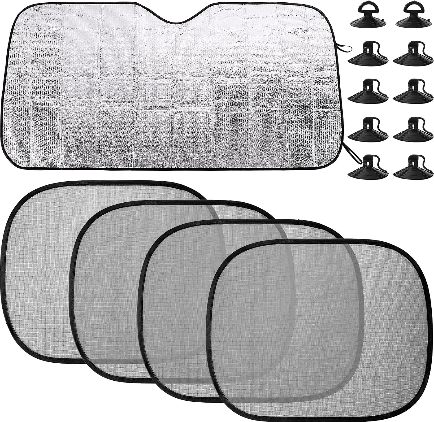 Amazon.com: 5 Pcs Car Windshield Sunshade and Car Side Window Shades ...