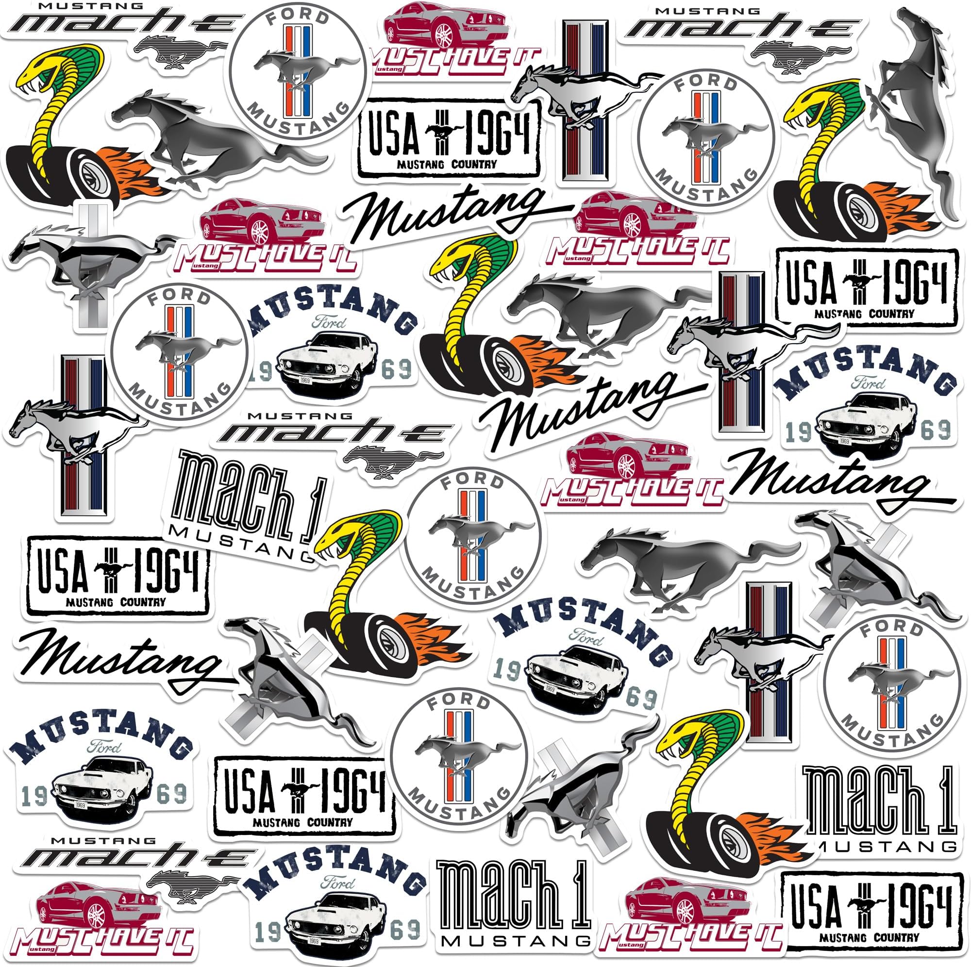 Amazon.com: Ford Logos Vinyl Large Deluxe Stickers Variety Pack ...