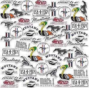 Amazon.com: Ford Mustang 50ct Vinyl Large Deluxe Stickers Variety Pack ...