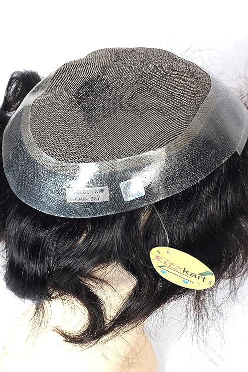 Ritzkart Human hair Men patch Australian base 0.03 ultra Thin Natural Skin PU Front hairLine ...