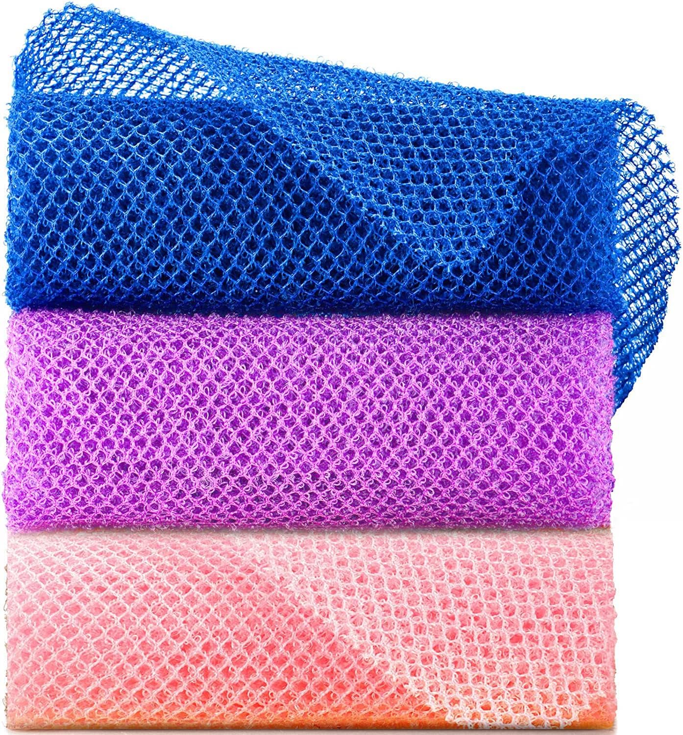 Amazon.com: BAIMEI 3 Pieces African Net Sponge Bath Sponge Exfoliating ...