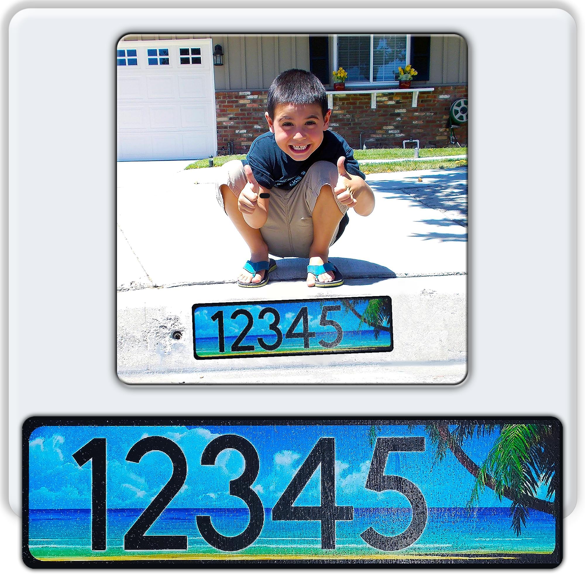 Amazon.com: Curb-N-Sign Curb Wrap Address Decal – Aluminum House Number ...