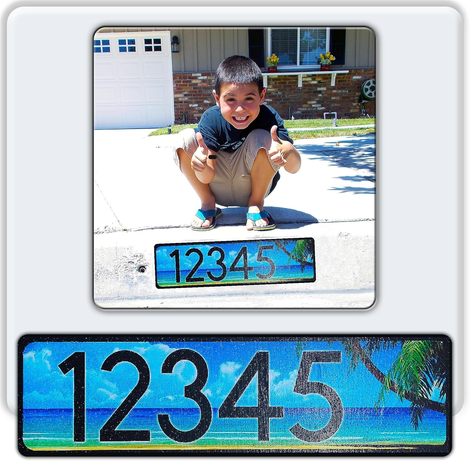 Amazon.com: Curb-N-Sign Curb Wrap Address Decal – Aluminum House Number ...