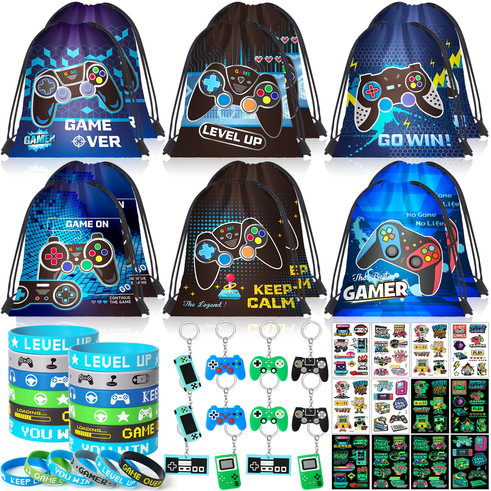 Amazon.com: SNLN Video Game Party Favors Birthday Supplies, Gamer ...