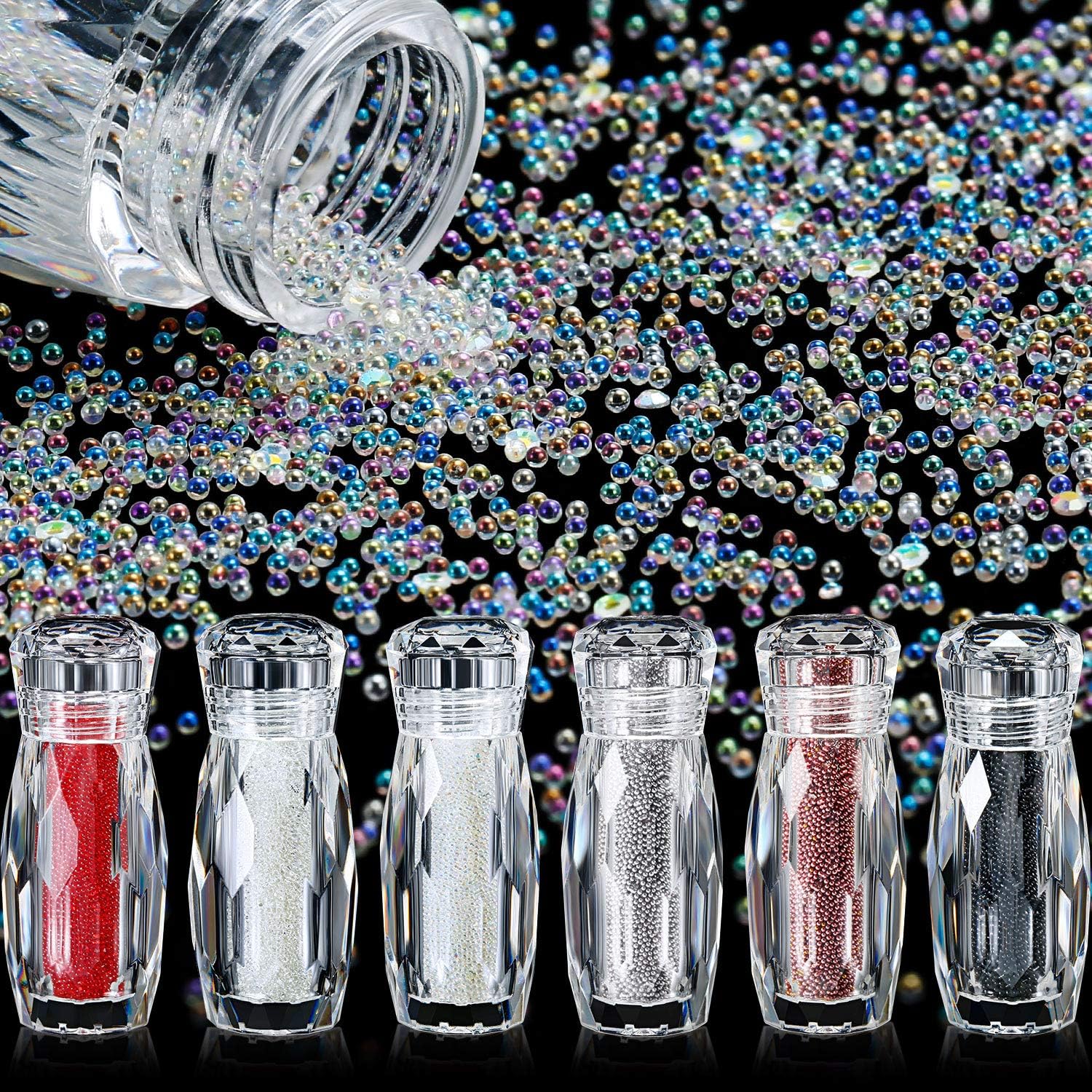 Amazon.com: HUETFAT 8800Pcs Red Pixie Nail Crystals Rhinestones-1.2mm Micro Gems Glitter Beads ...