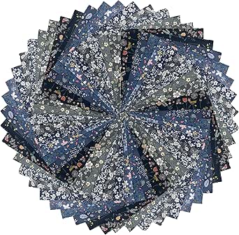 Amazon.com: 5"x 5" 50 PCS 100% Cotton Floral Fabric Squares Bundles ...