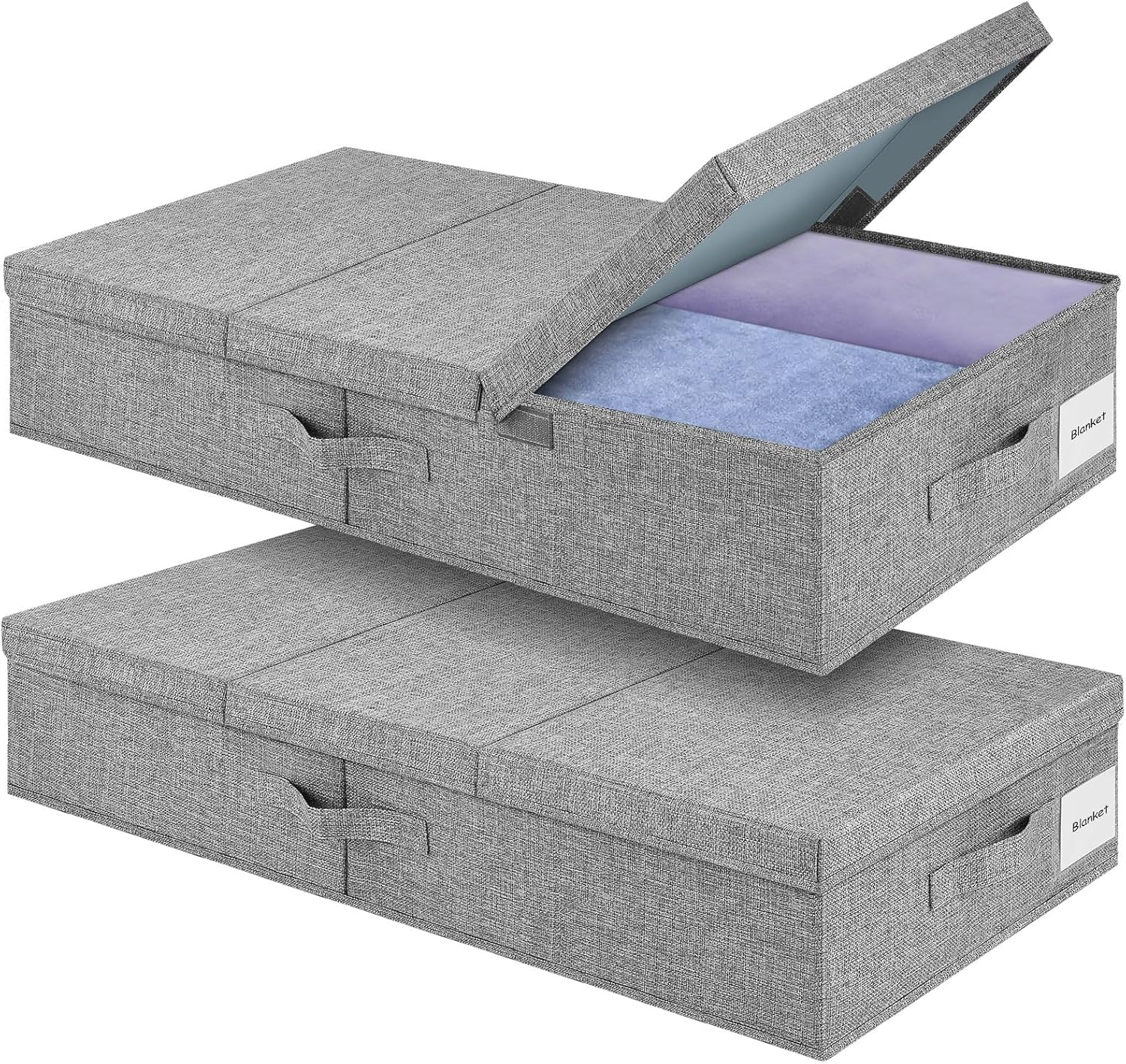 Eurhomewit Under Bed Storage Box with Lid, Foldable Underbed Storage ...