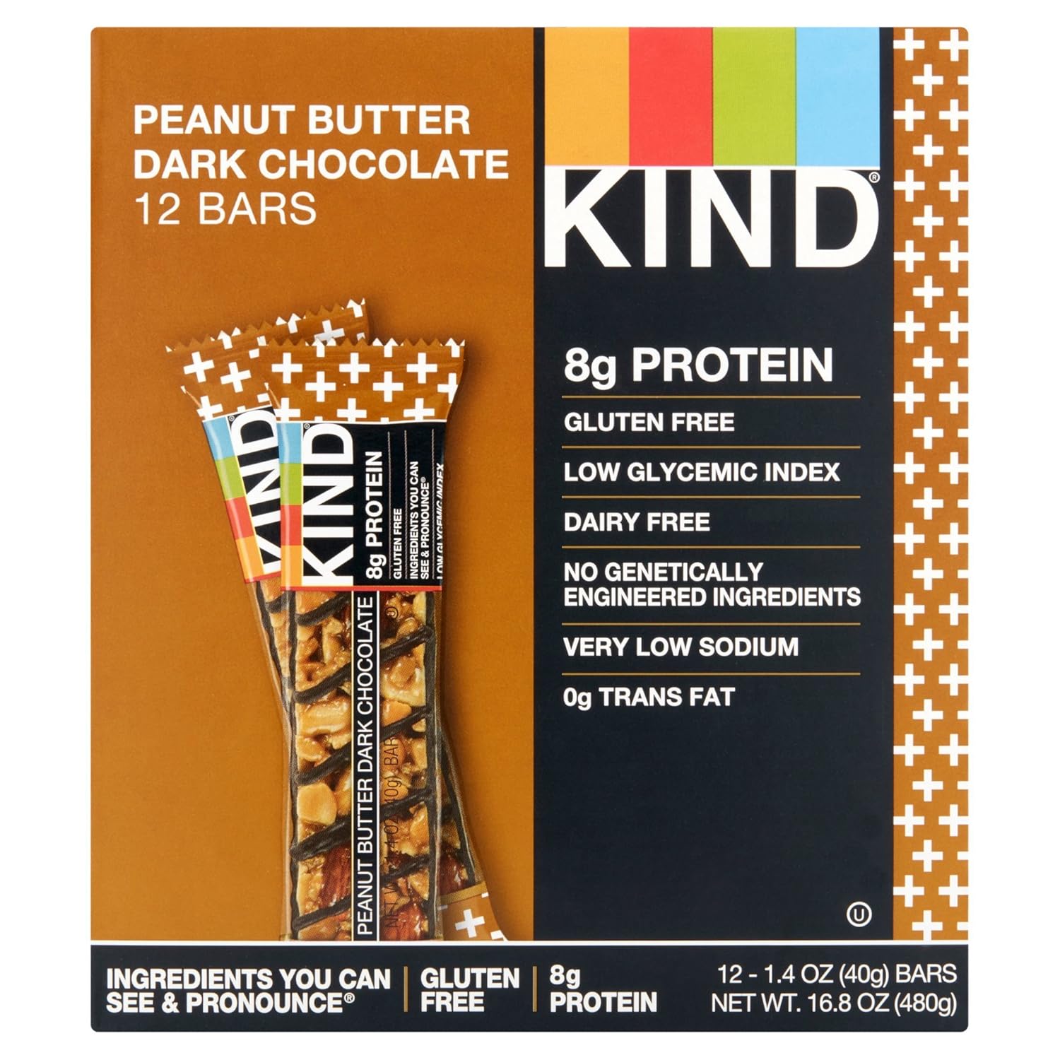 Amazon.com : KIND Bars, Peanut Butter Dark Chocolate, 8g Protein ...