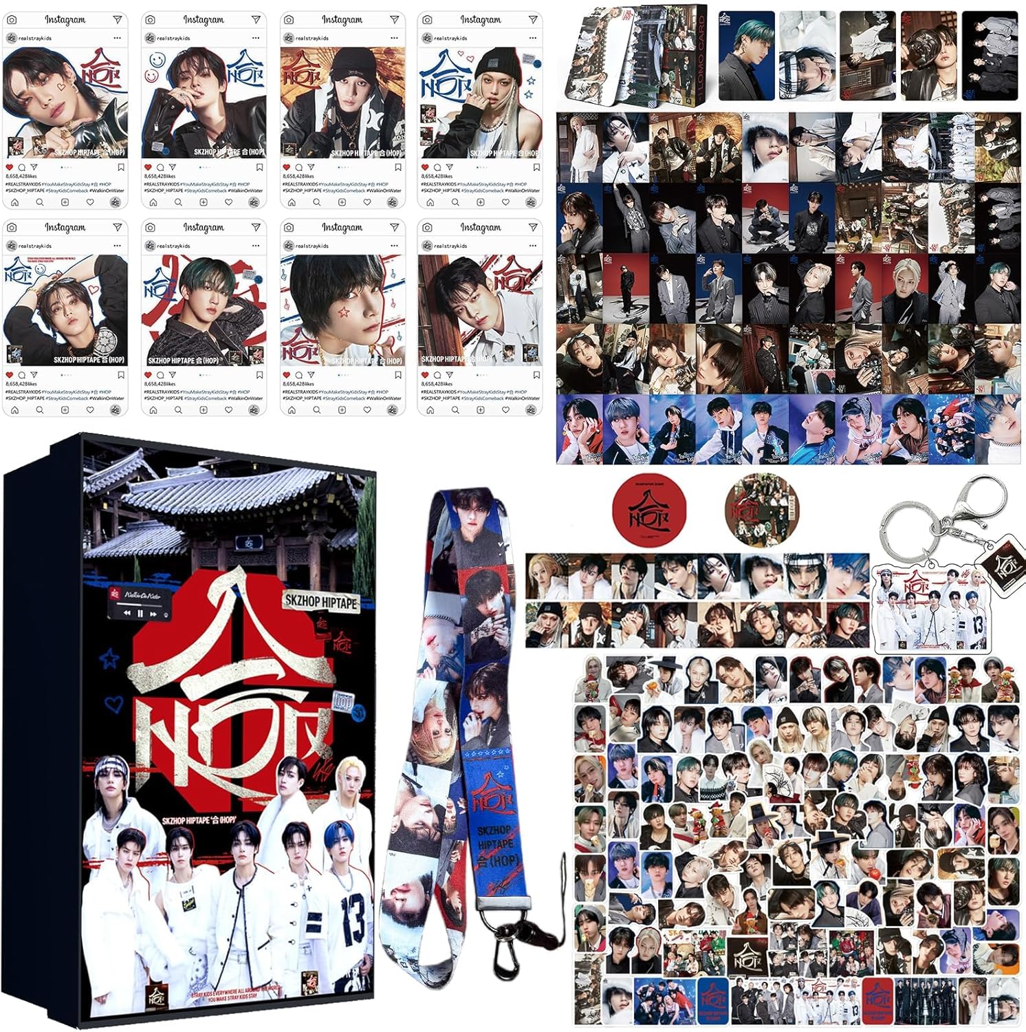 KPOPBP Stray Kids HOP Album Gift Box Including 55 PCS Photocards, SKZ ...