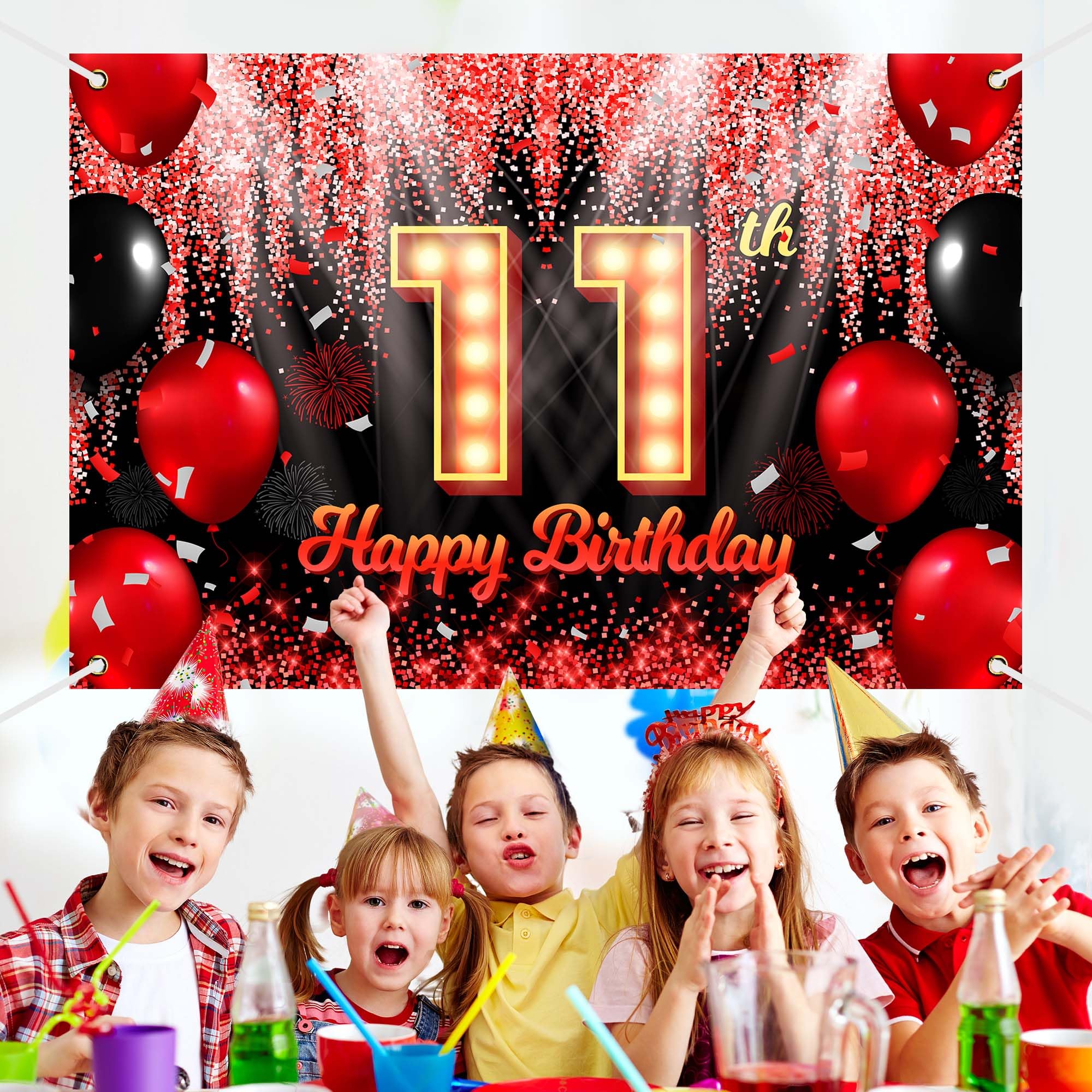 11th Birthday Decorations Red & Black 11th Birthday Party Decorations ...