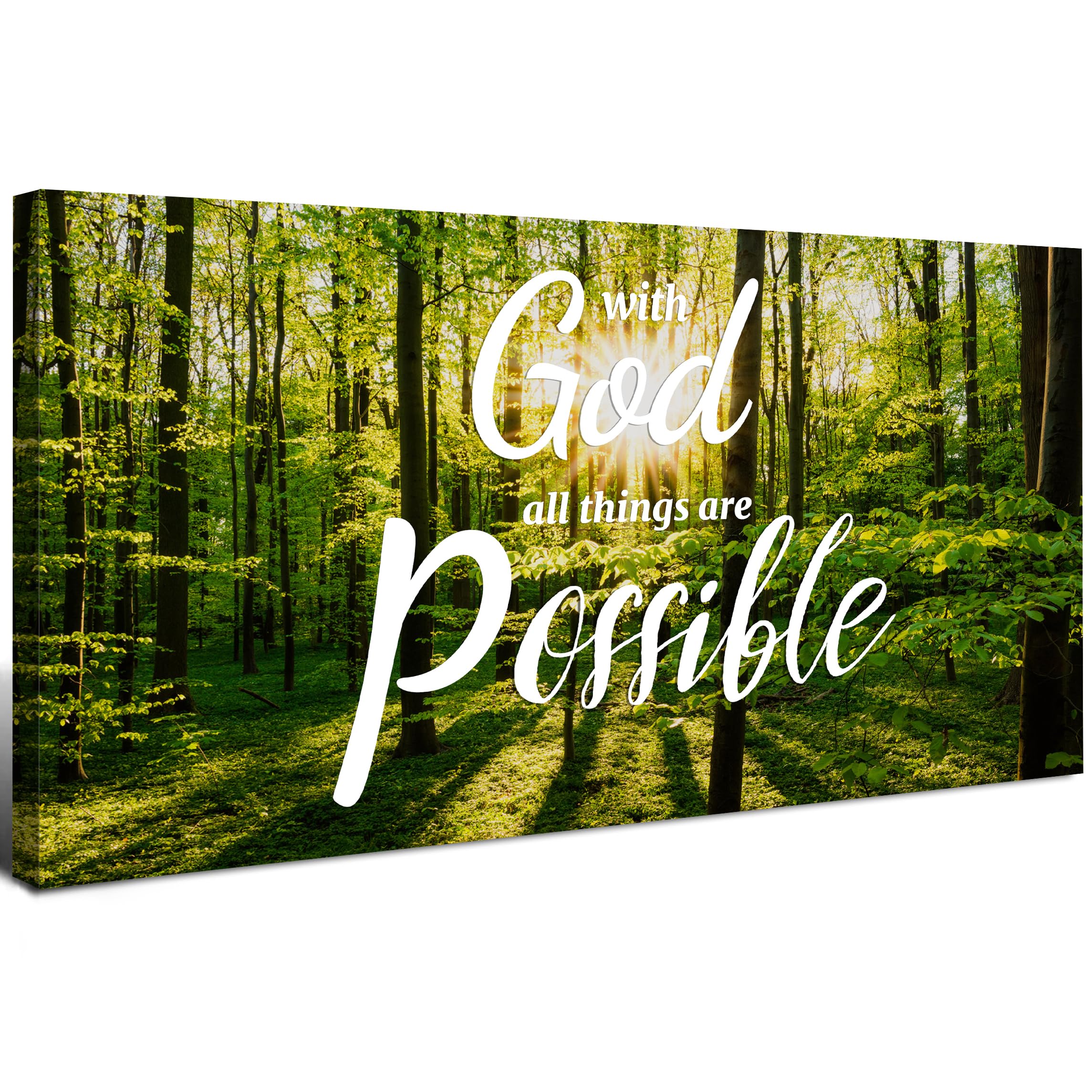 Amazon.com: Christian Wall Art With God All Things are Possible Sign ...