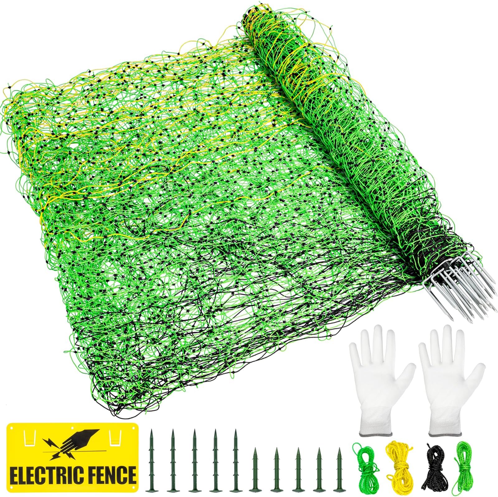Amazon.com : Electric Fence Net/Double Pointed Sheep Netting Fence with ...